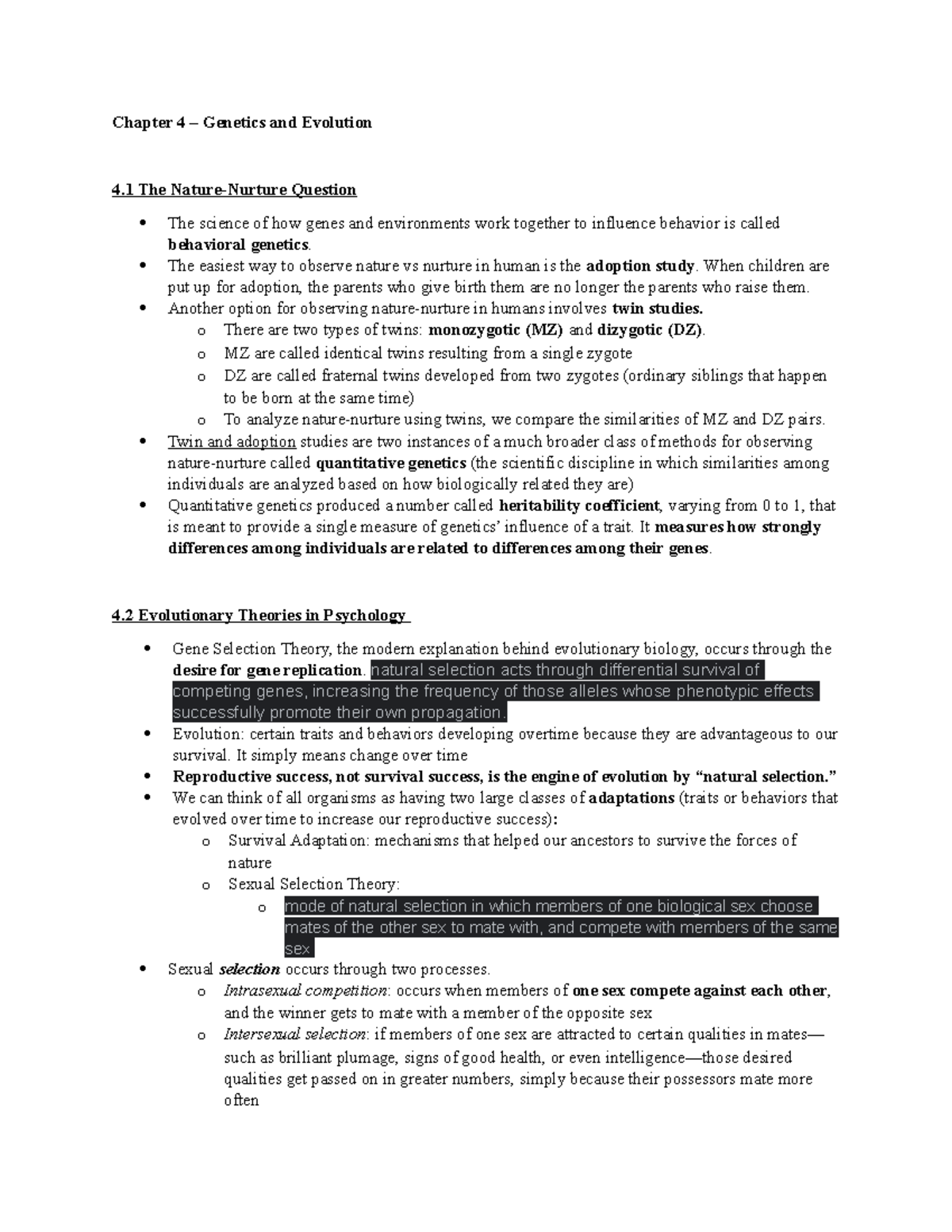 Chapter 4 - James Reichert Lecture Notes - Chapter 4 – Genetics and ...
