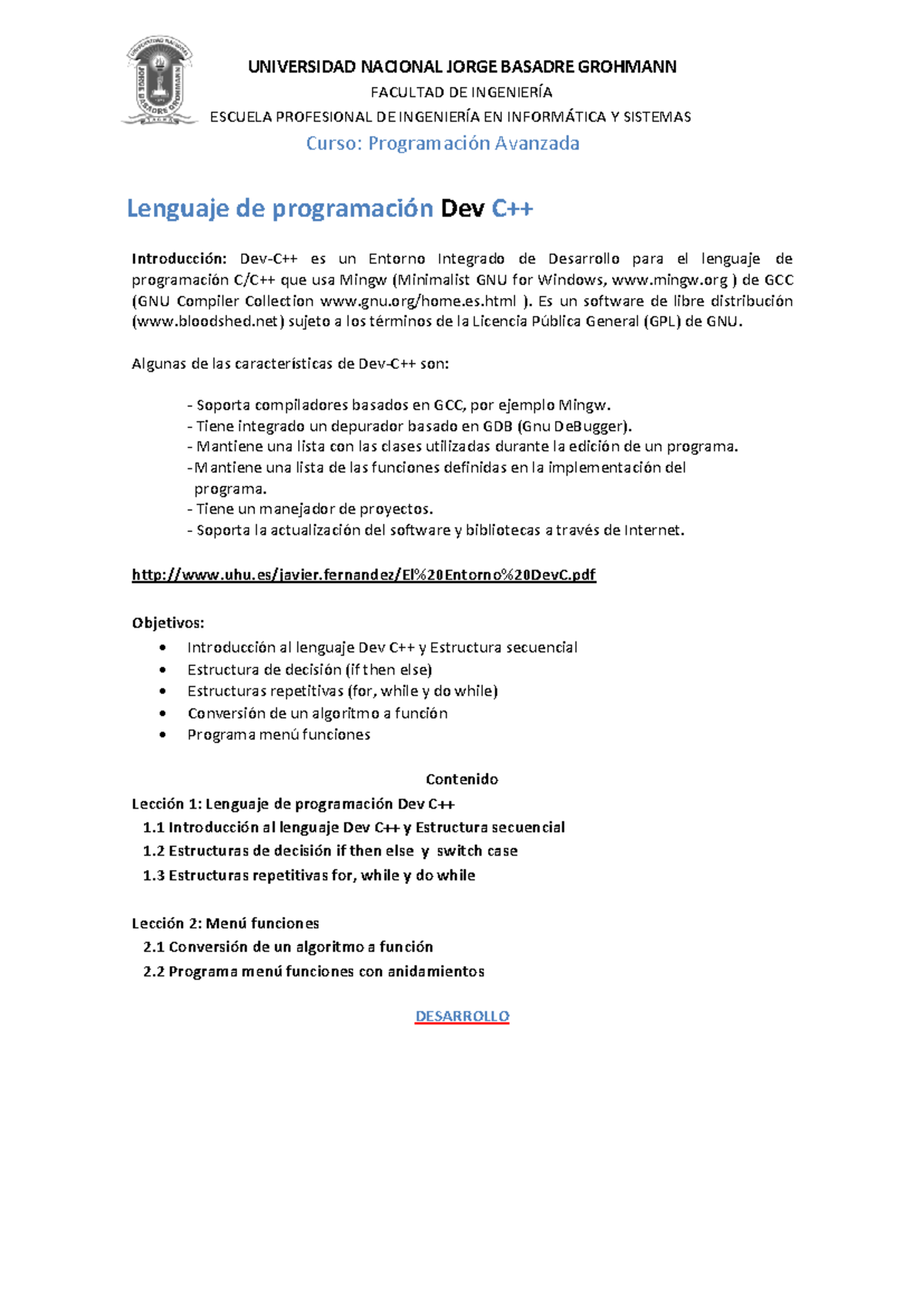 001p Lenguaje-de-Programacion-dev-c++programación i programación i ...