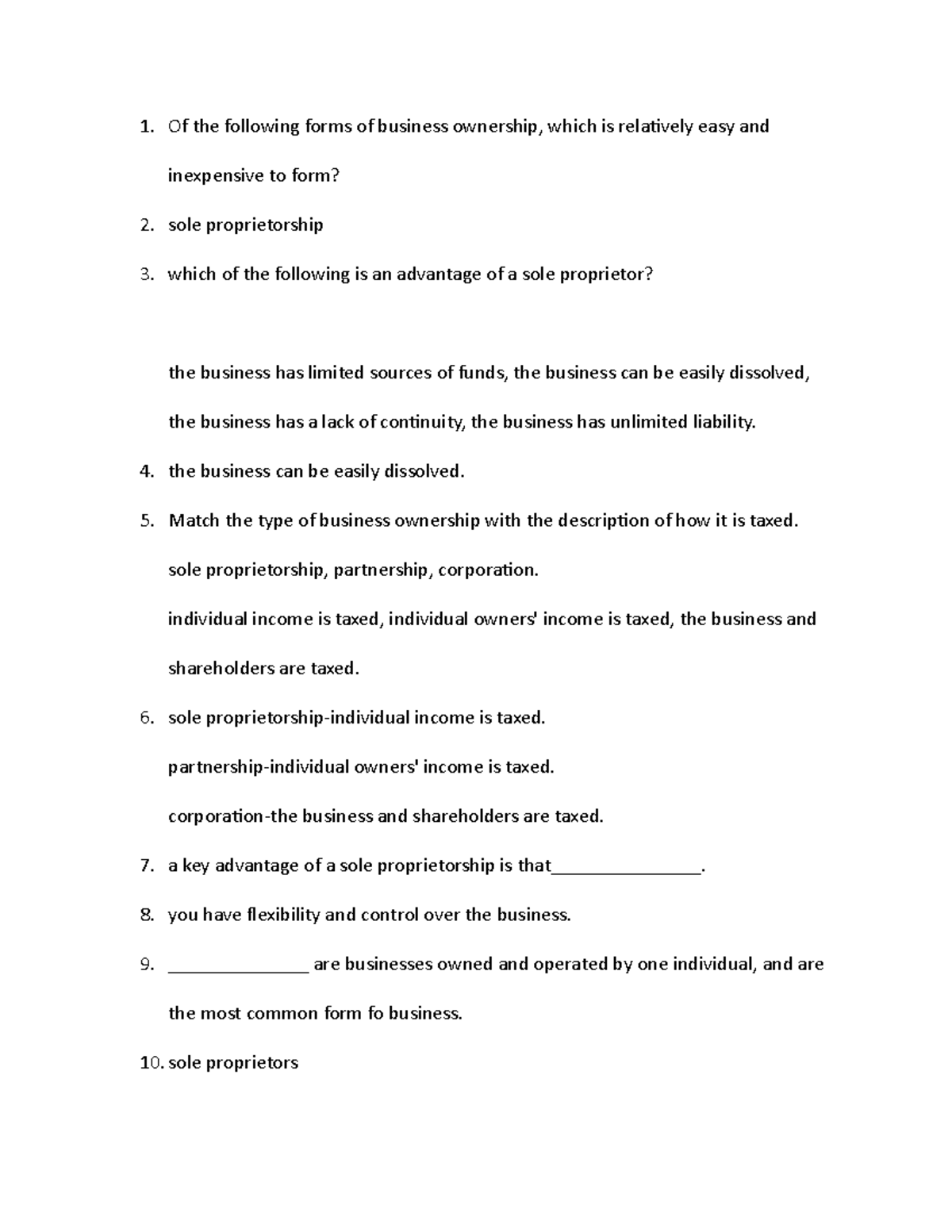 Bbus6 - *ALL are weekly quizzes. Each week we had 2-3 quizzes after ...