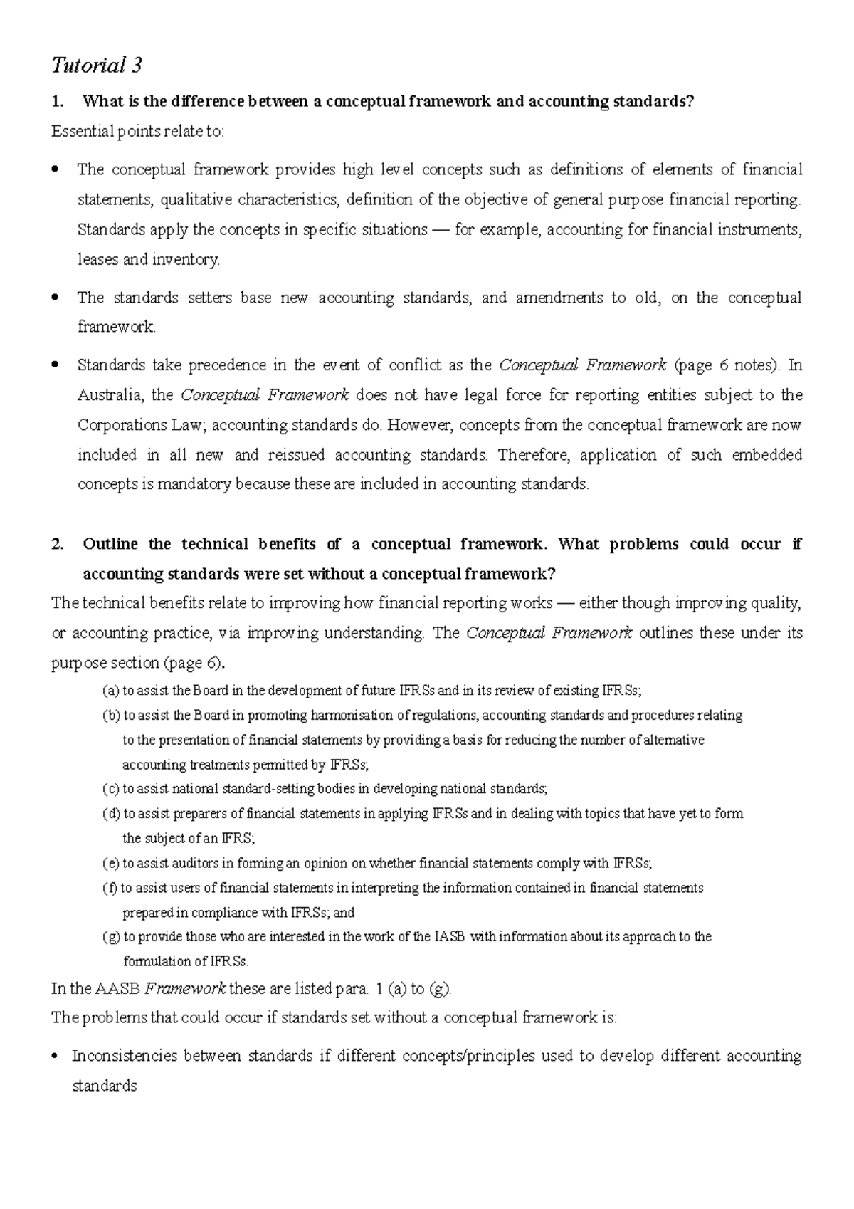 Tut 3 Solutions - tutorial question - Tutorial 3 1. What is the ...