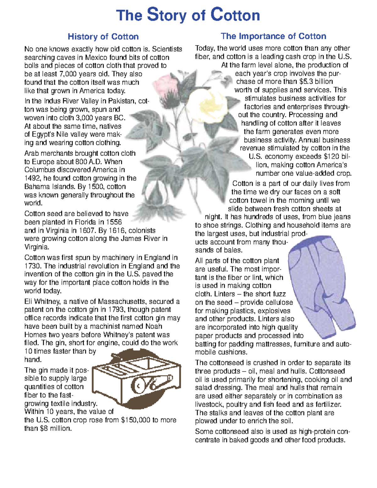 The Story of Cotton 73k PDF - The Importance of Cotton Today, the world ...