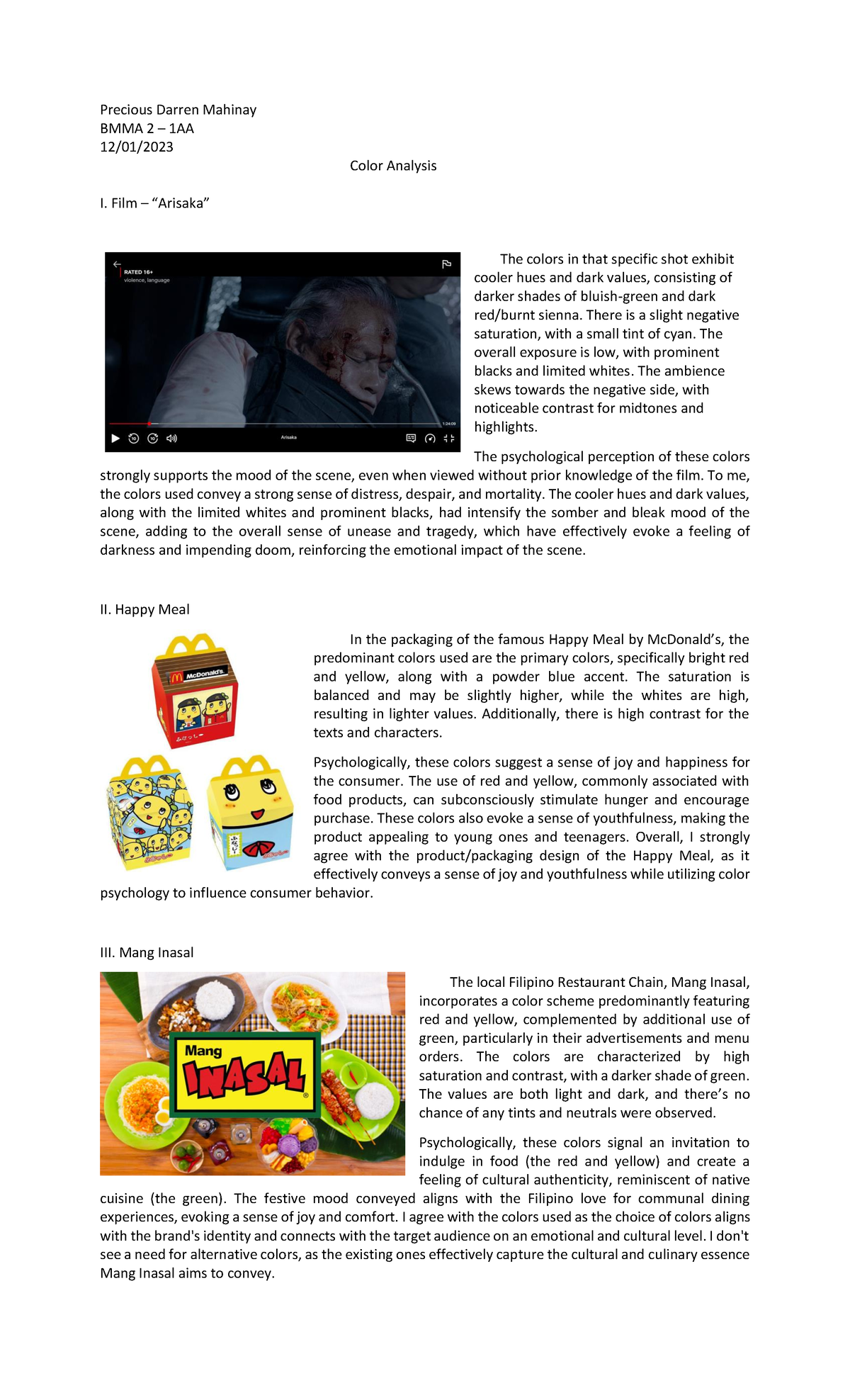 Coloranalysis - activity - Precious Darren Mahinay BMMA 2 – 1AA 12/01 ...