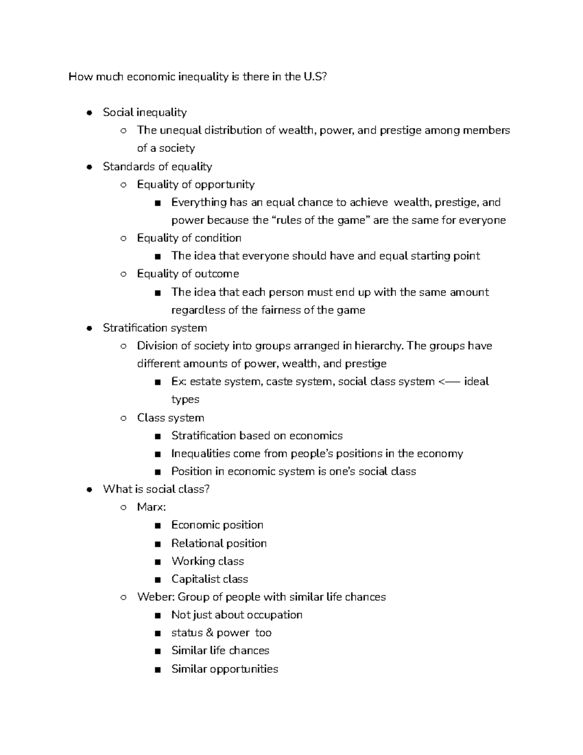 9/22 Class notes - How much economic inequality is there in the U ...