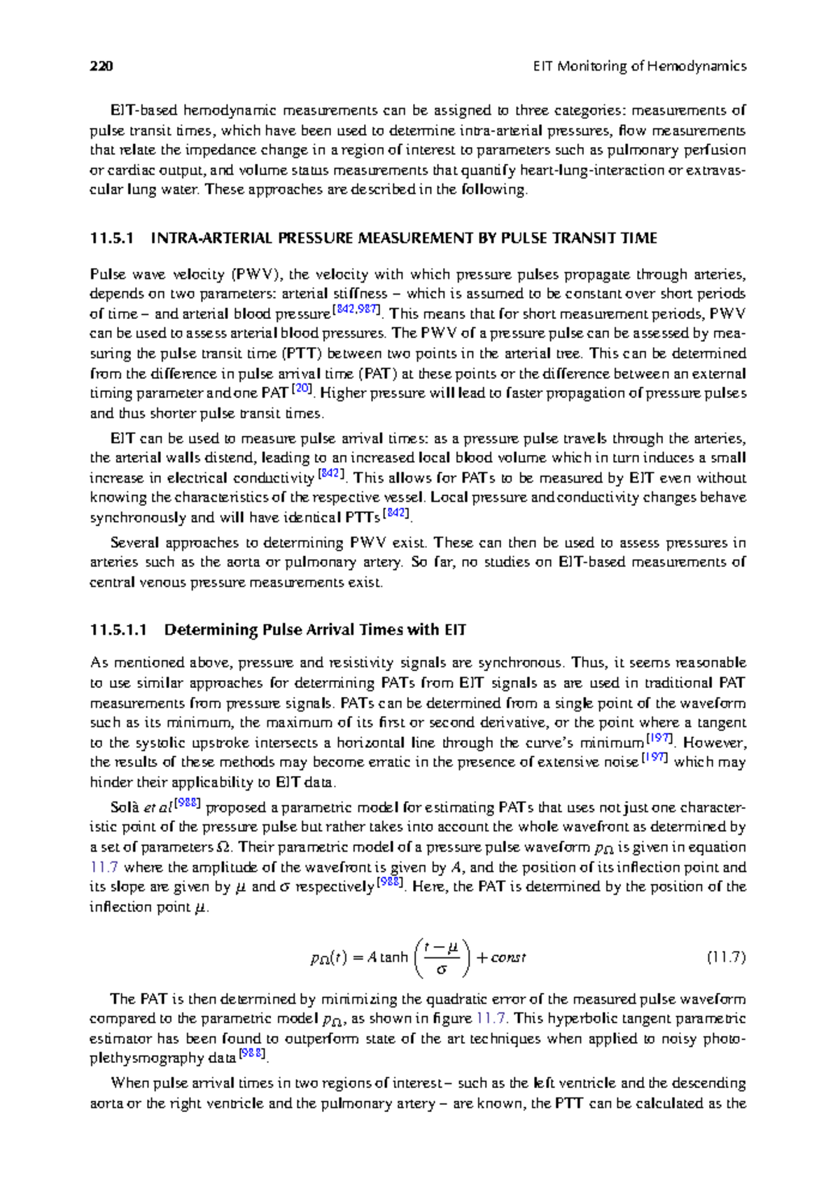 Intra Arterial Pressure Measurement BY Pulse Transit TIME - 220 EIT ...