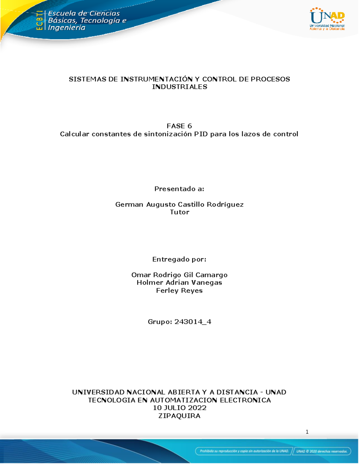 FASE6 Grupo 243014 4 - ENTREGA - SISTEMAS DE INSTRUMENTACI”N Y CONTROL DE PROCESOS INDUSTRIALES ...