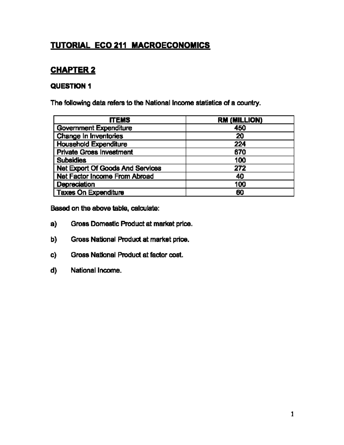 Eco tutorial - Fundamentals of Economics - Studocu