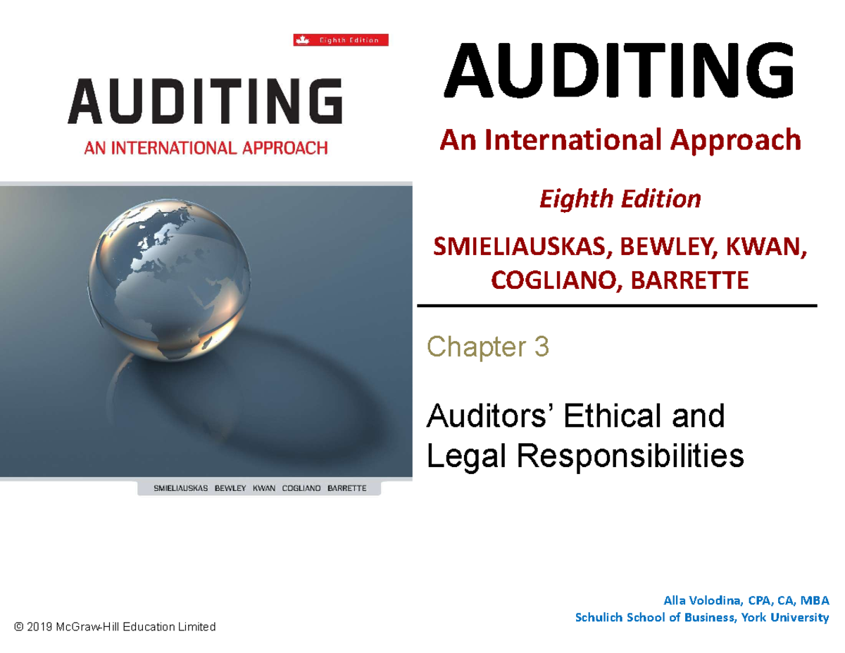 Ch3 Slides - Auditing - An International Perspective CH3 - Alla Volodina, CPA, CA, MBA Schulich ...