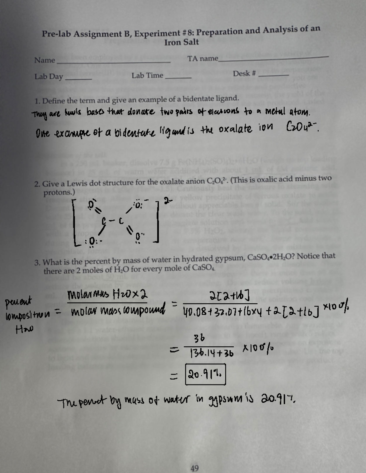 Untitled - pre lab - 1601L - Studocu
