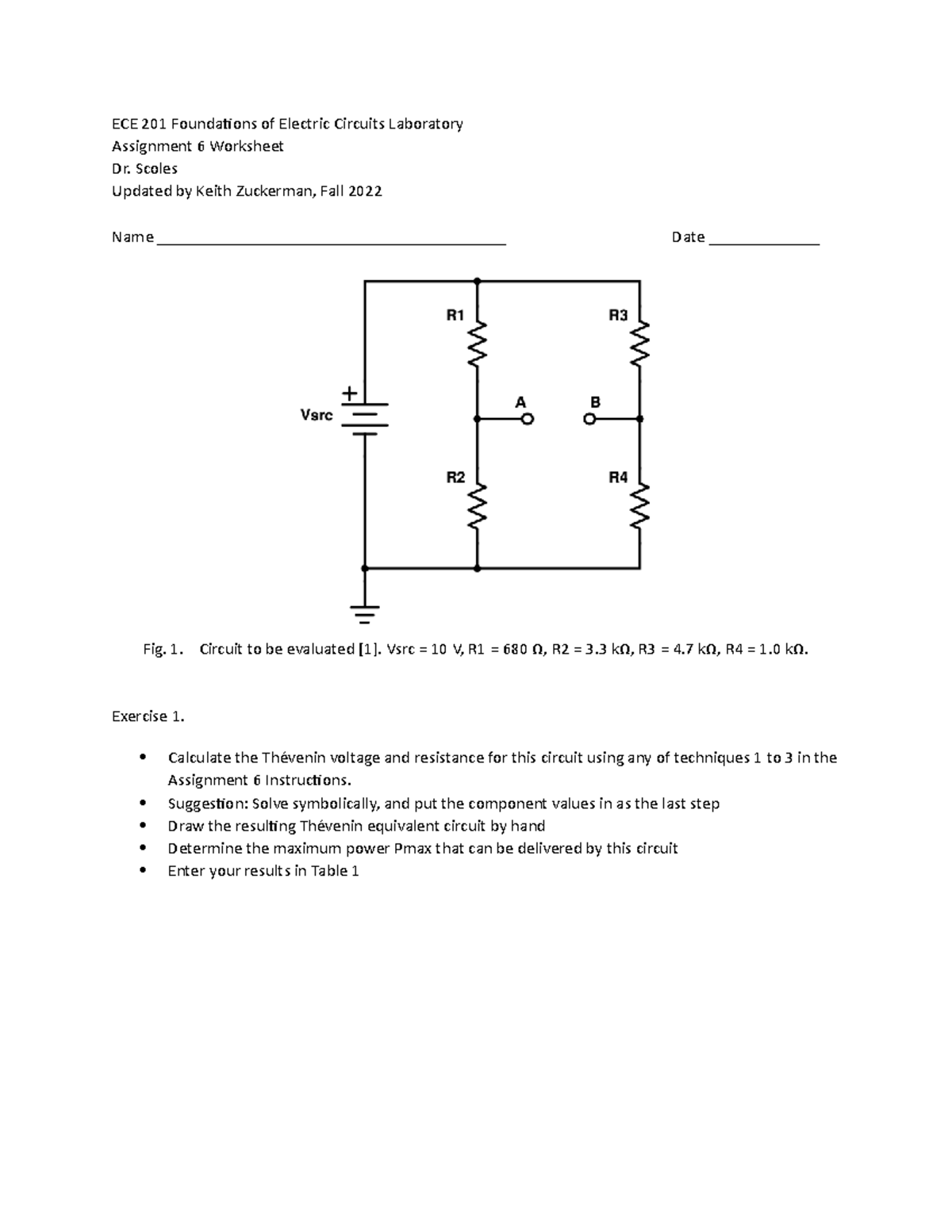 ECE-201 - Electric Circuits CourseWork LAB Material - ECE 201 ...
