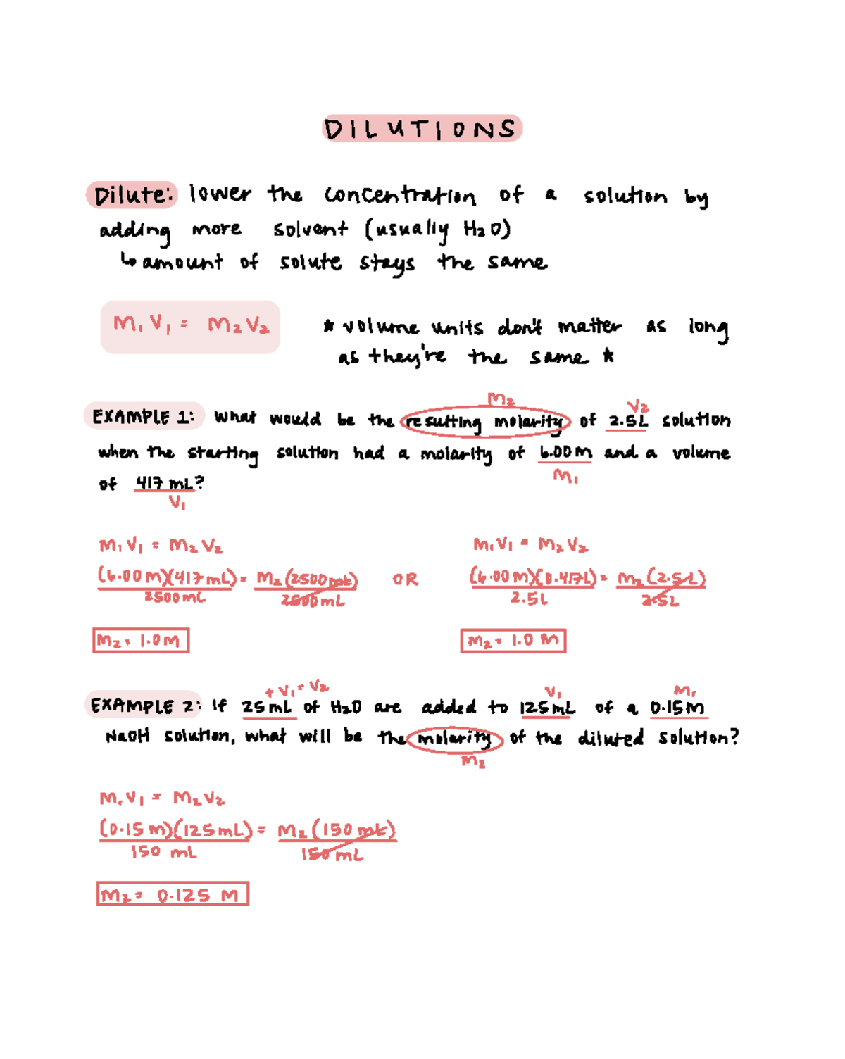 Dilutions Notes - Studocu