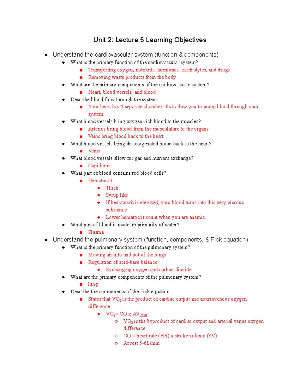 KIN Lecture 5 Learning Objective Questions - Unit 2: Lecture 5 Learning Objectives Understand ...