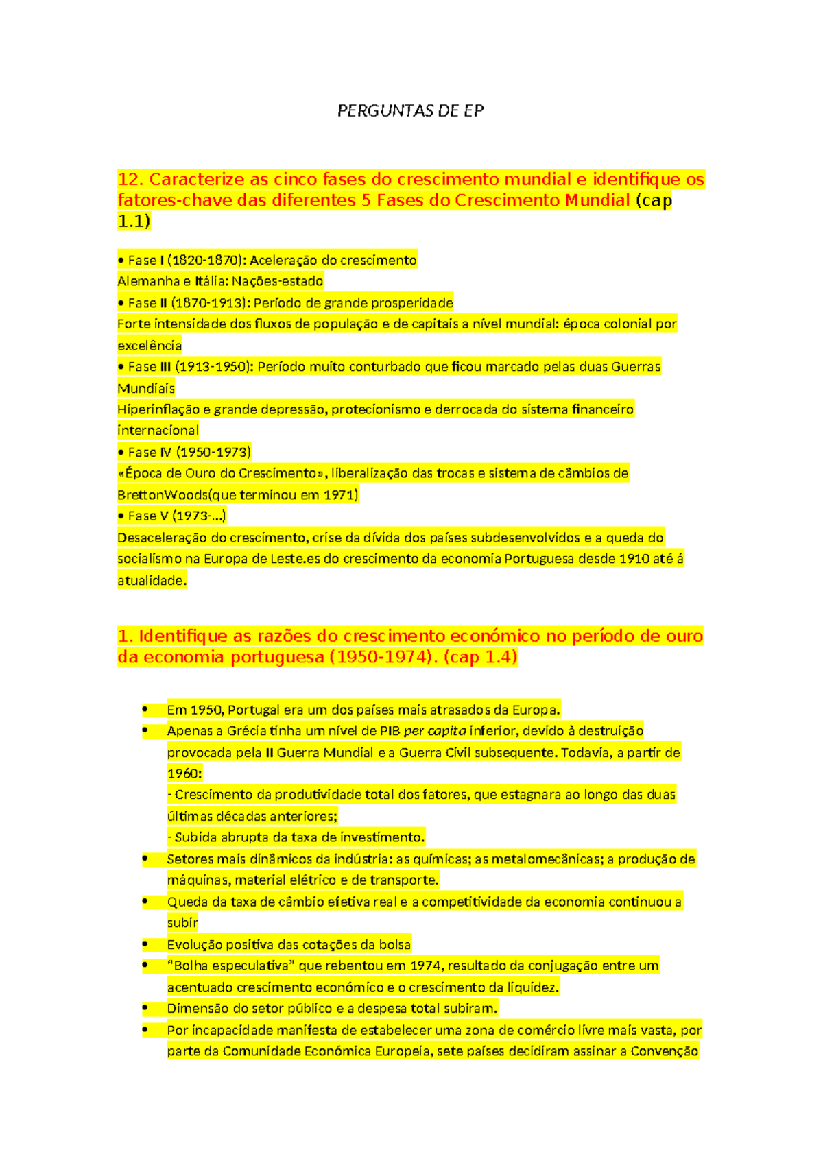 FREQ Portuguesa Certo s negr - PERGUNTAS DE EP 12. Caracterize as cinco ...