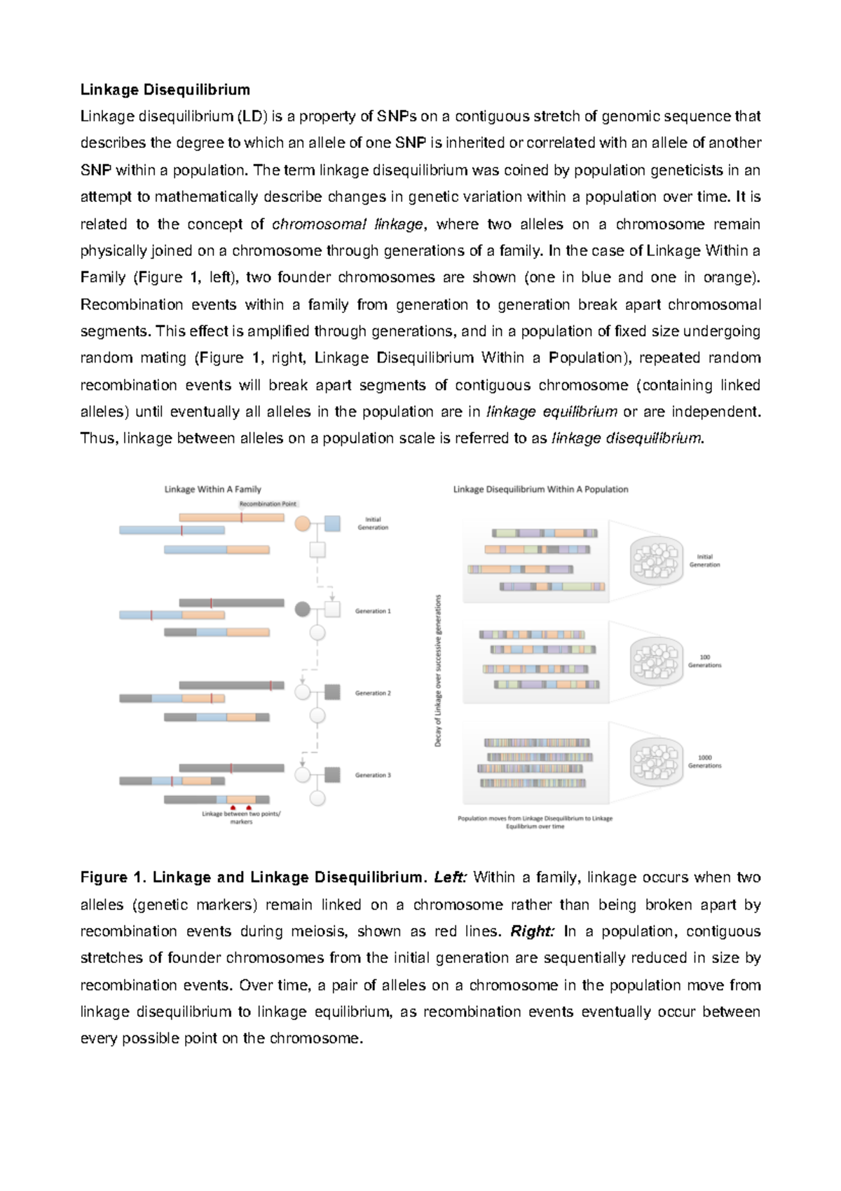 Linkage Disequilibrium - Linkage Disequilibrium Linkage disequilibrium ...