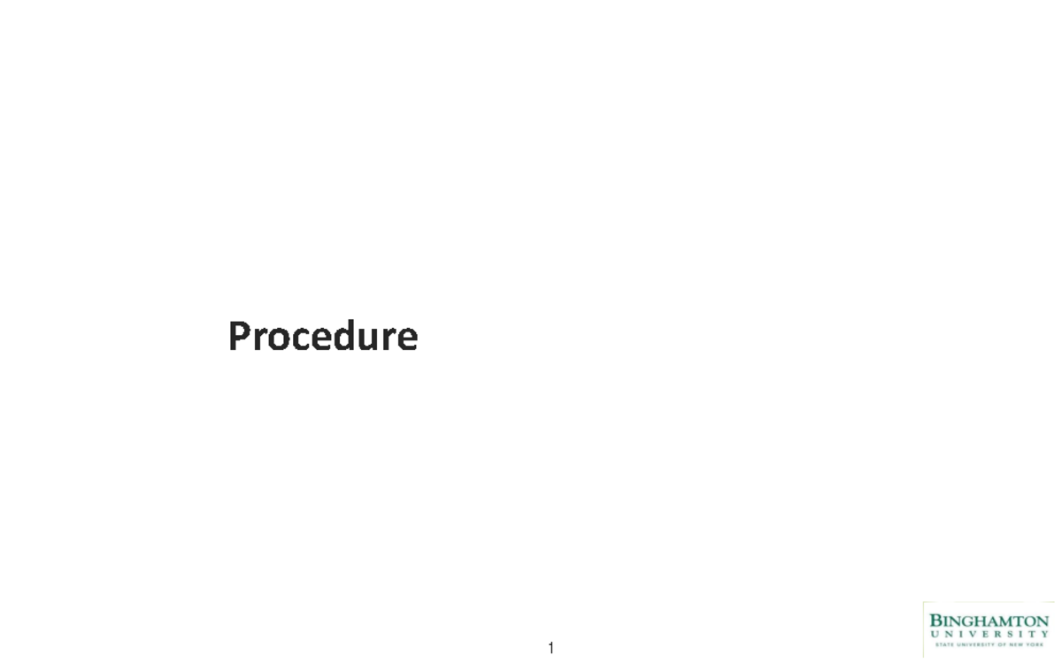 5 Procedure - work - Procedure Mechanisms in Procedures Passing control To beginning of - Studocu