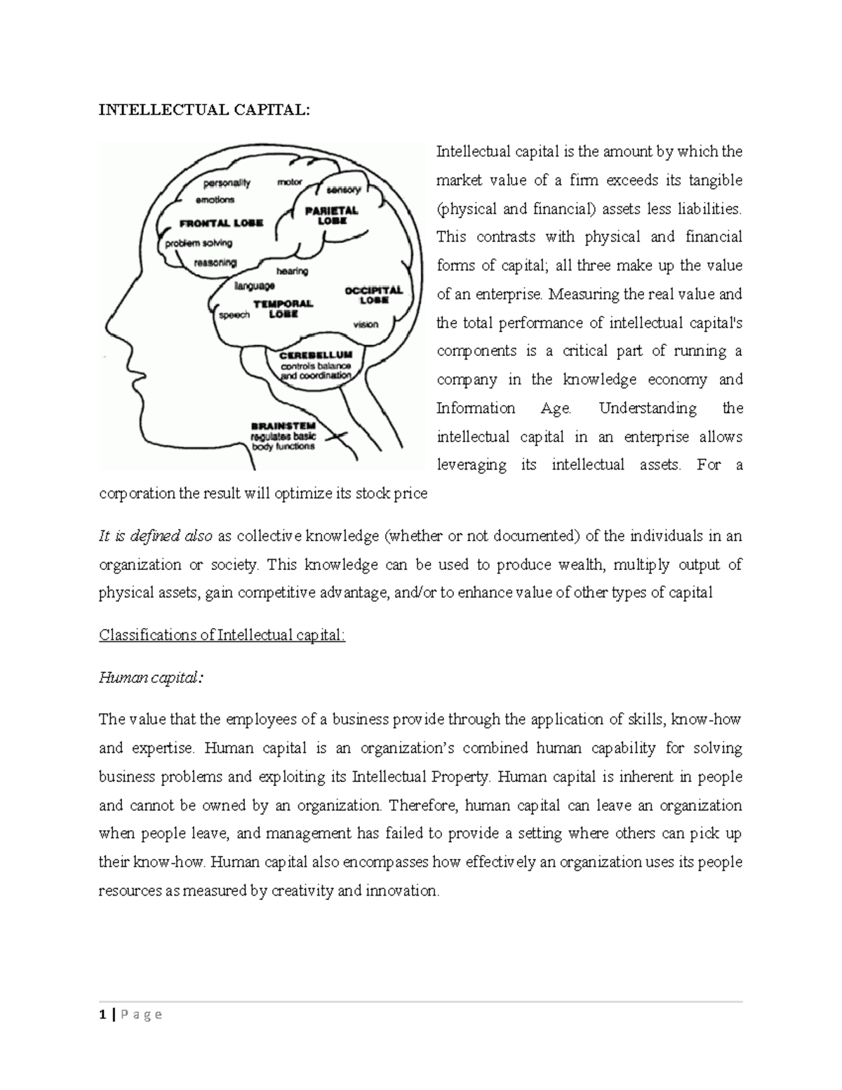 Intellectual capital - INTELLECTUAL CAPITAL: Intellectual capital is ...