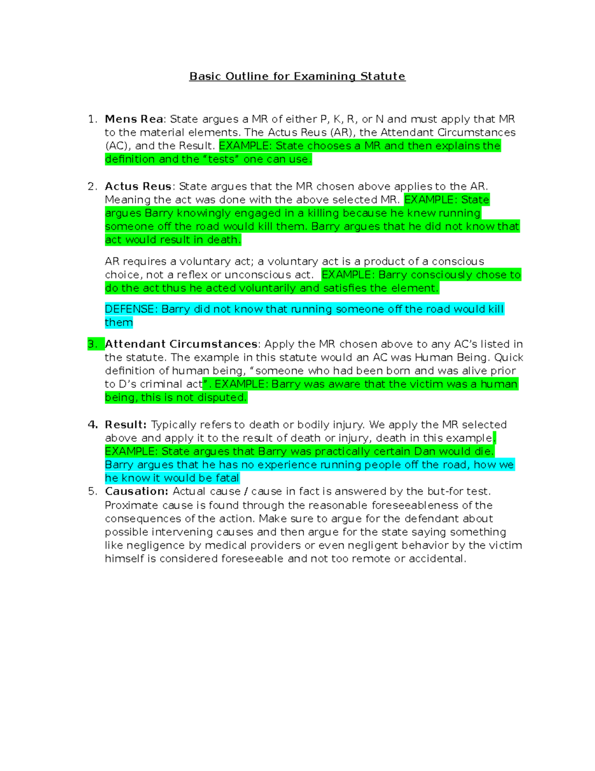 Rubric Machine - Description of points to hit in a crim law final exam ...