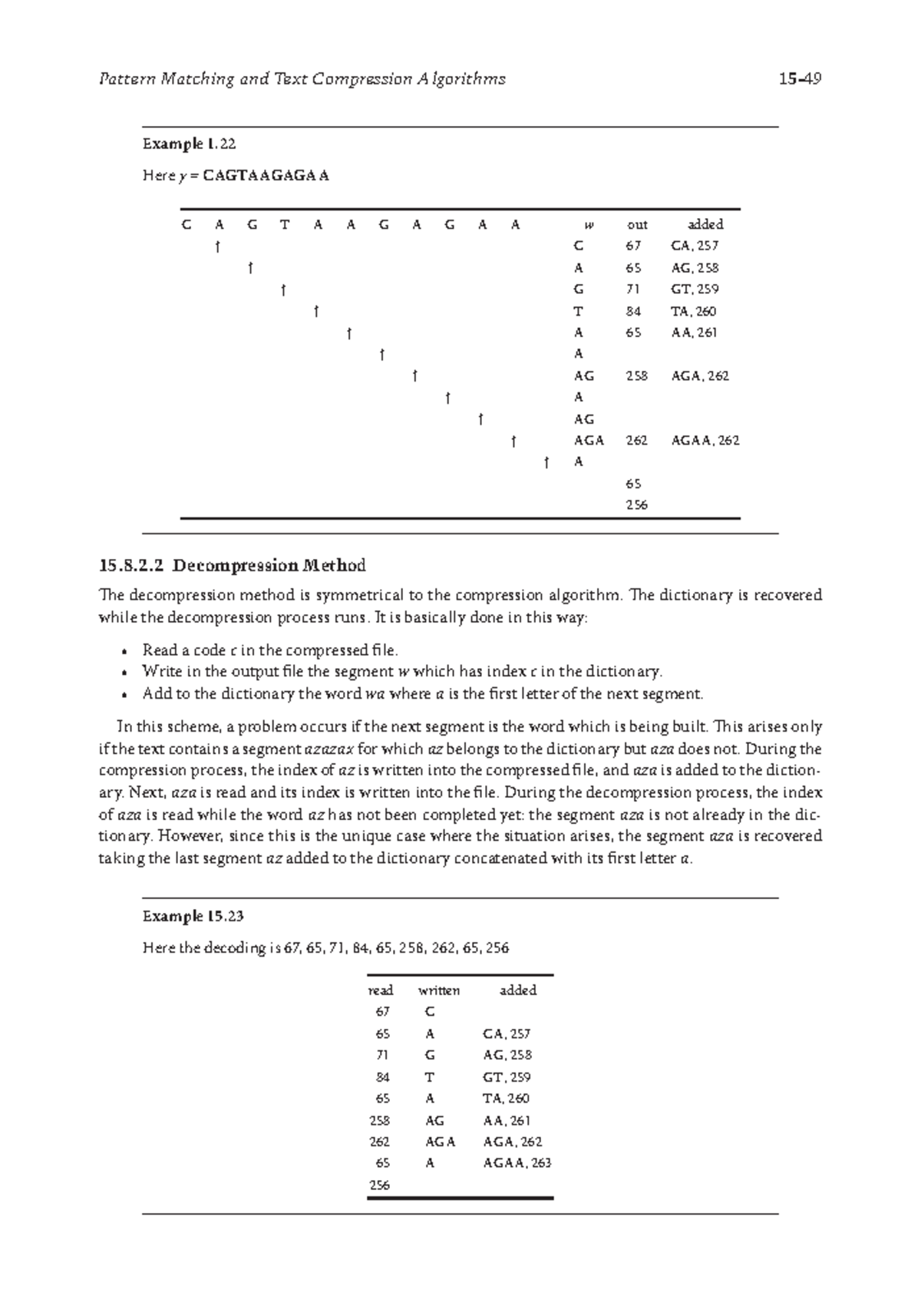 Computing handbook cse (100) - Pattern Matching and Text Compression Algorithms 15- 49 Example 1 ...