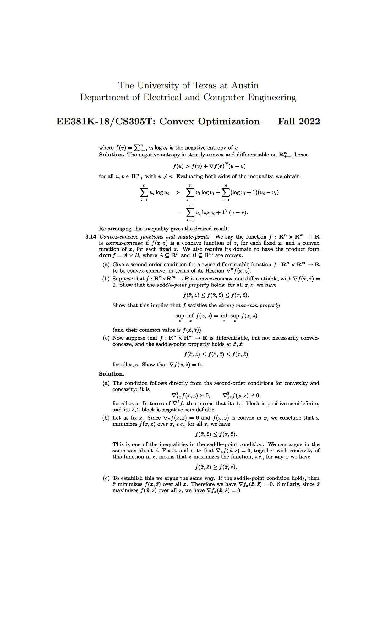Convex practice 35 - ECE 381k - University of Texas - Studocu