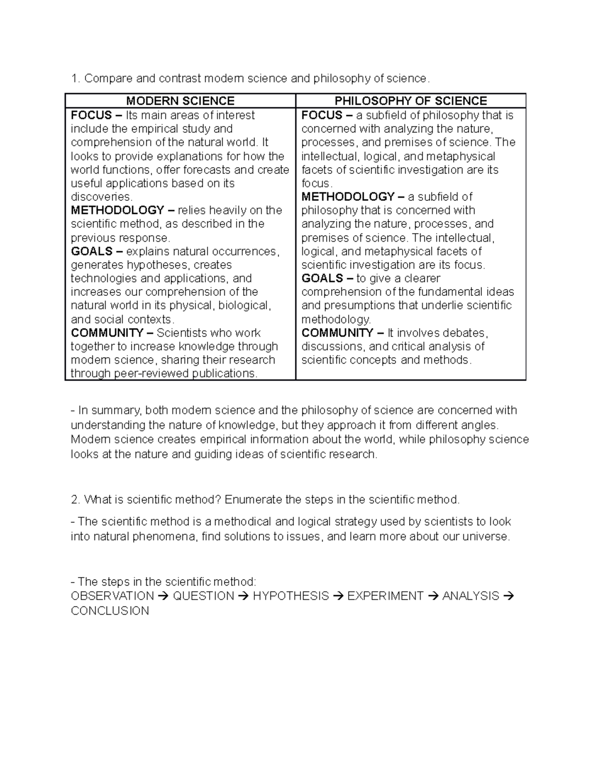 Science, Technology, AND Society - W1 - Compare and contrast modern ...
