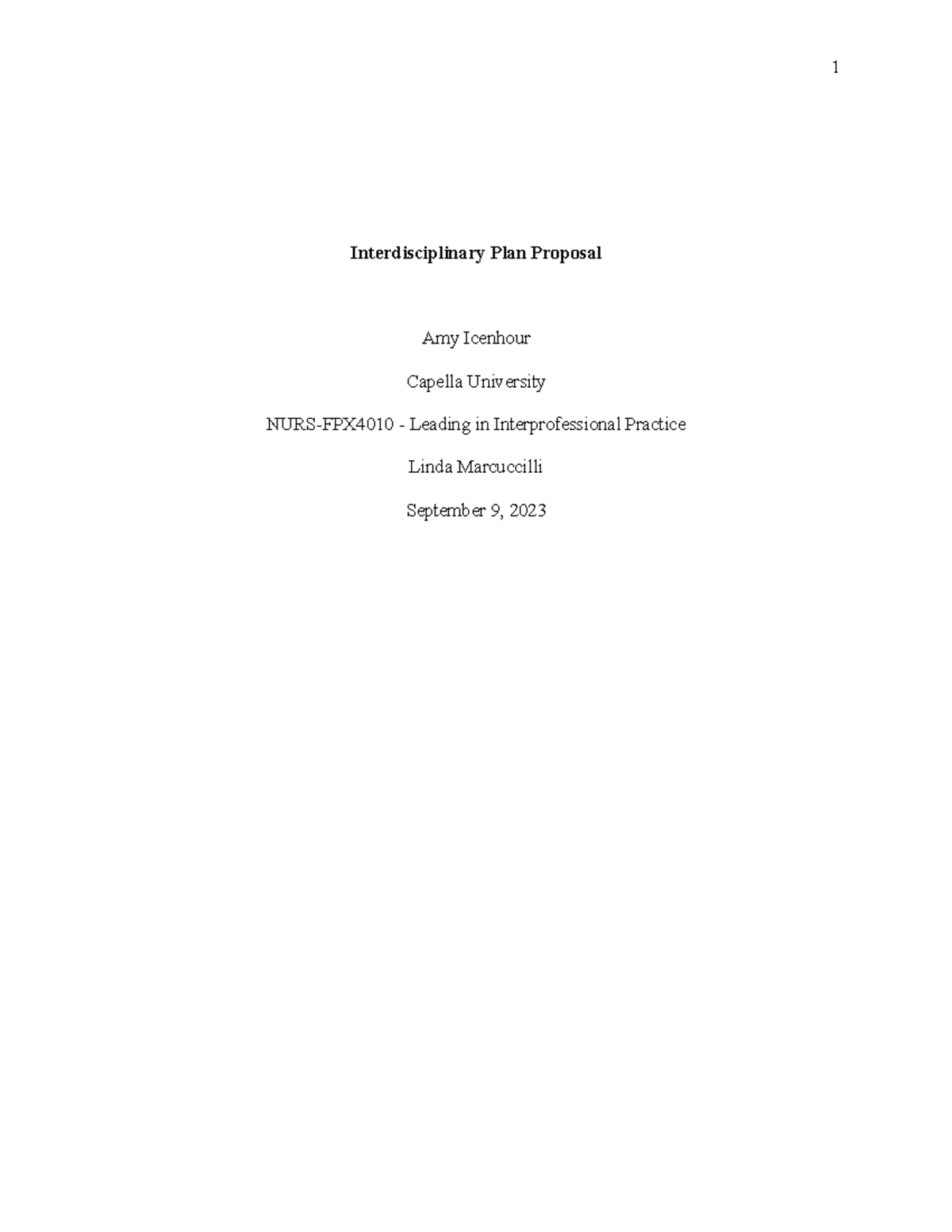 4010 Assessment 3 Final - Interdisciplinary Plan Proposal Amy Icenhour ...