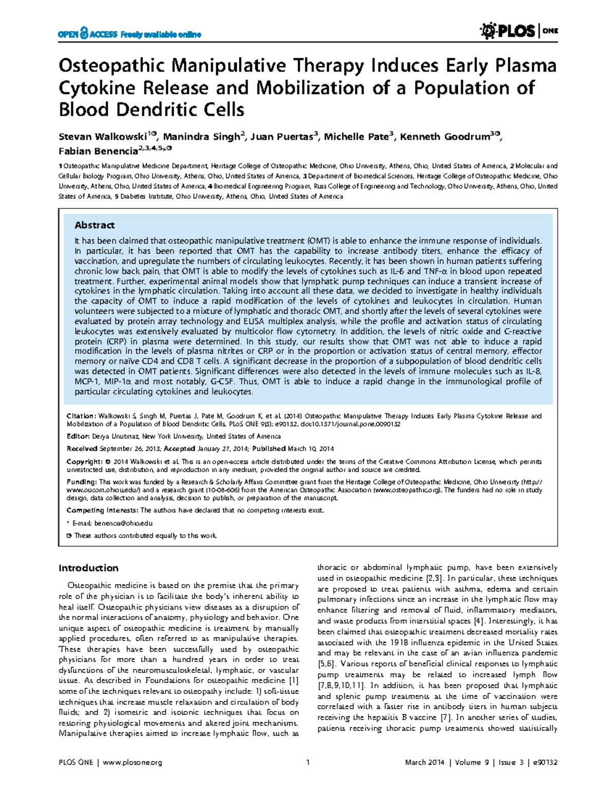 Osteo OMT diabetes related paper - Osteopathic Manipulative Therapy ...