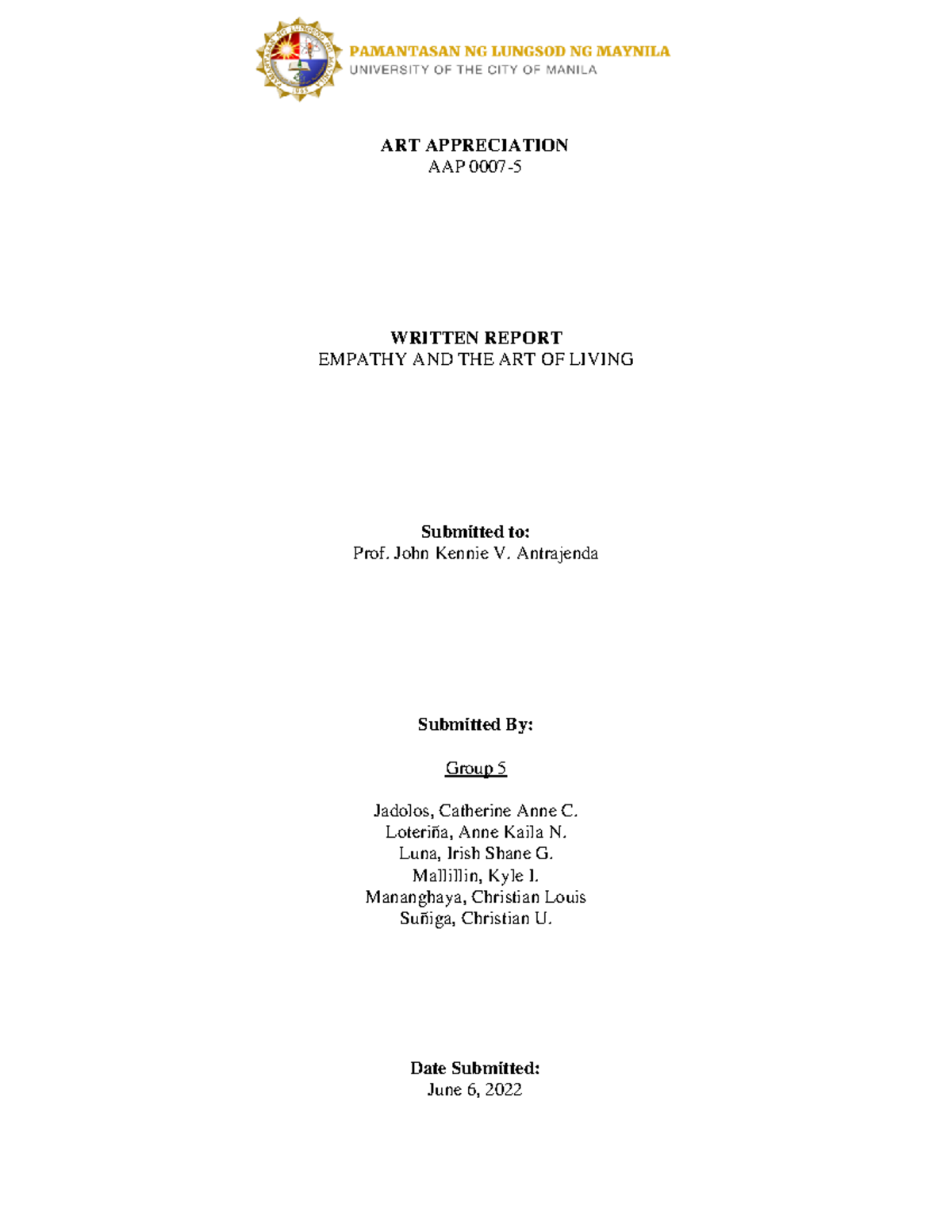 Group 5 Written Report - A lecture about art expressionism and ...