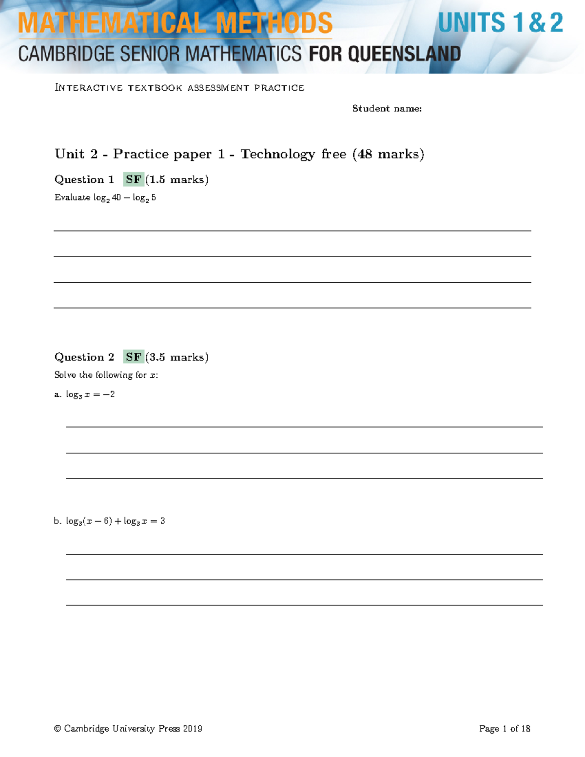 Cambridge Unit 2 Exam ITB - Interactive textbook assessment practice ...