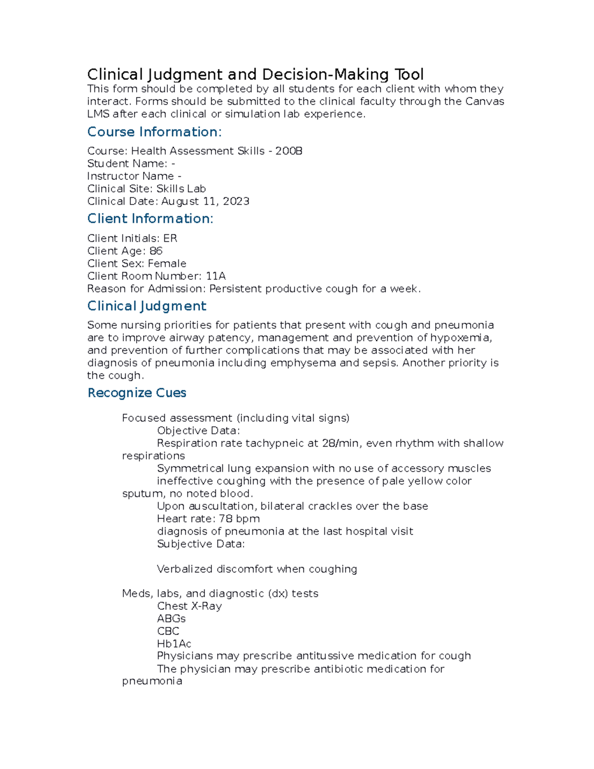CJPI 1 (test) - care plan - Clinical Judgment and Decision-Making Tool ...