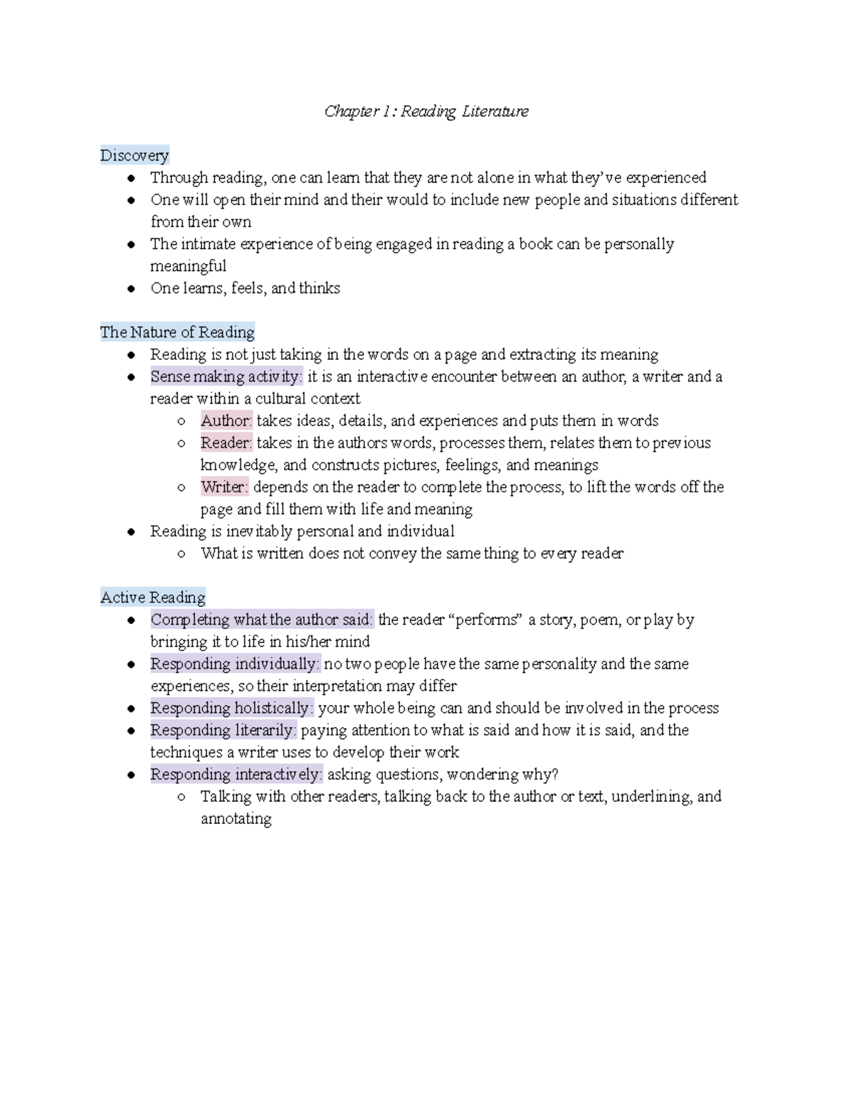 Chapter 1 Reading Literature - Chapter 1: Reading Literature Discovery ...