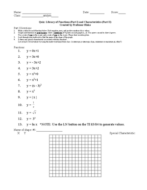 MAC1105 Quadratic Equations Problem Set - MAC 1105 - Studocu