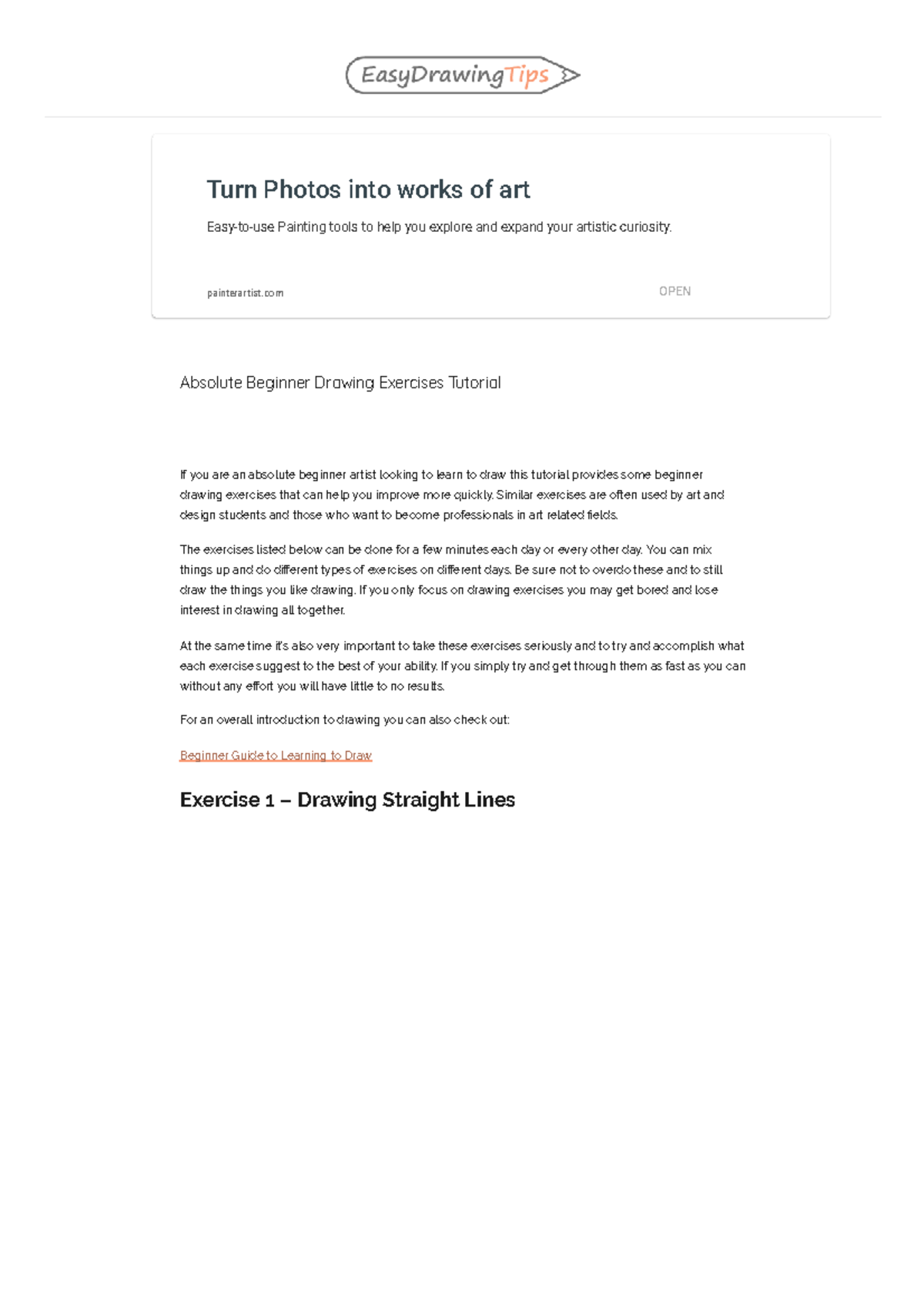 Absolute Beginner Drawing Exercises Tutorial Easy Drawing Tips