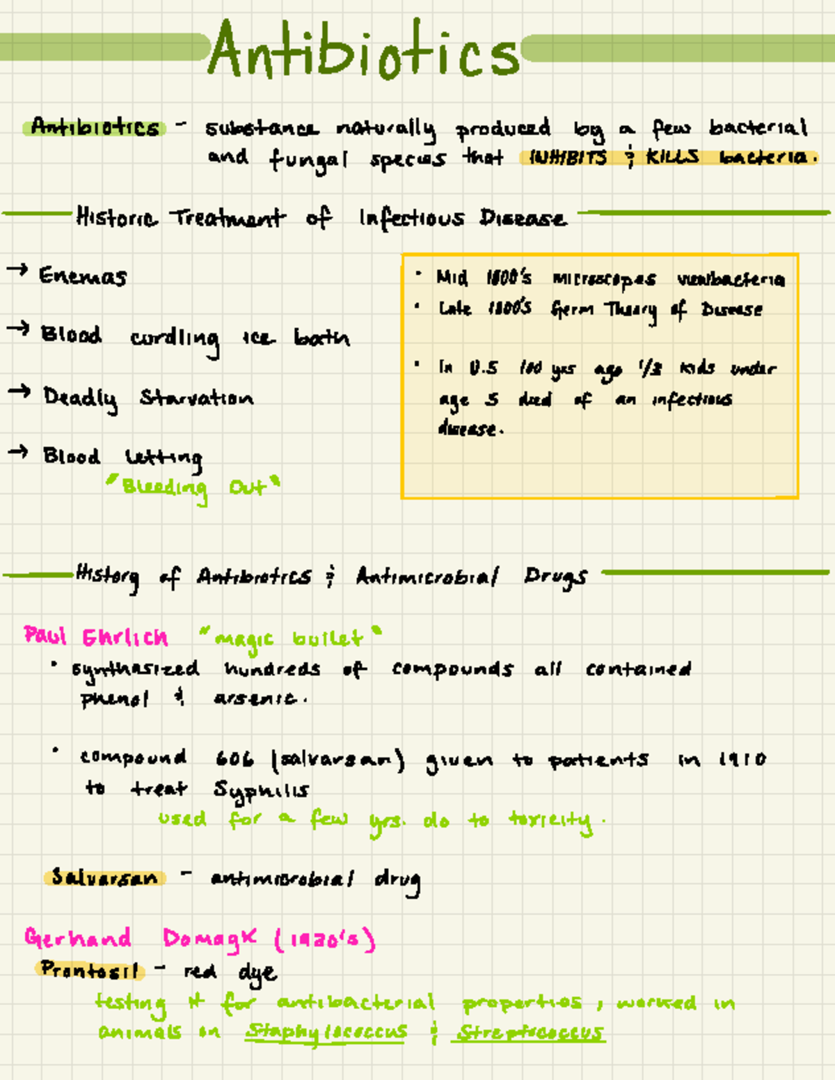 Microbiology 9 - Lecture notes Week 7 - Antibiotics Antibiotics ...
