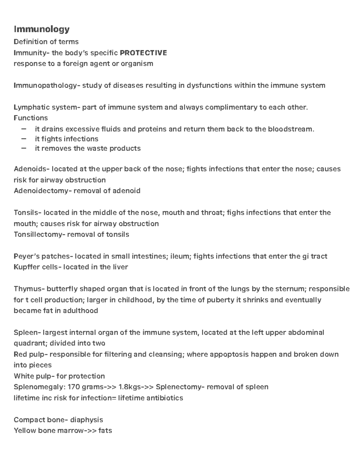 Immunology - – – – Immunology Definition of terms Immunity- the body’s ...