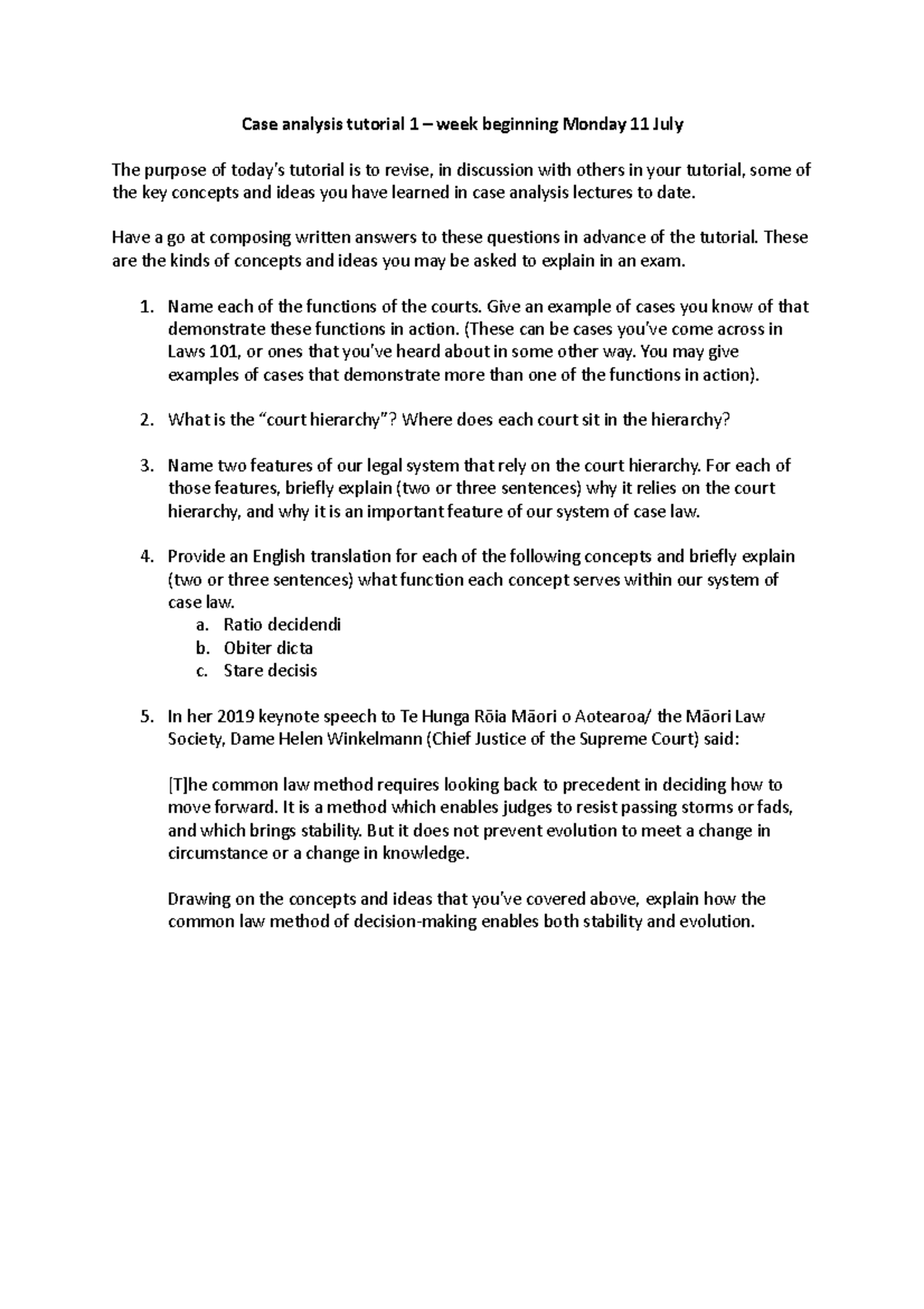 Case Analysis Tutorial 1 - Case analysis tutorial 1 – week beginning ...