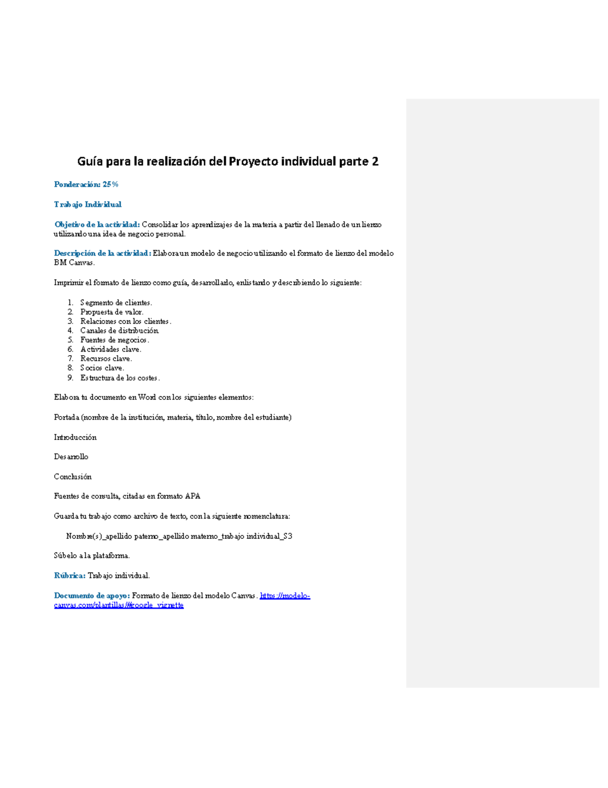 Gui a para la realizacio n del Proyecto individual parte 2 - Guía para la realización del ...