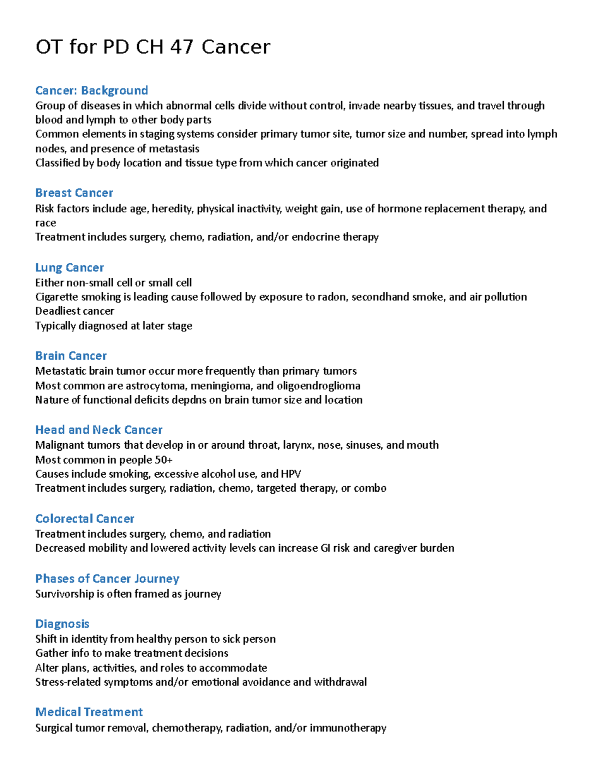 OT for PD CH 47 Cancer - Occupational Therapy for Physical Dysfunction ...