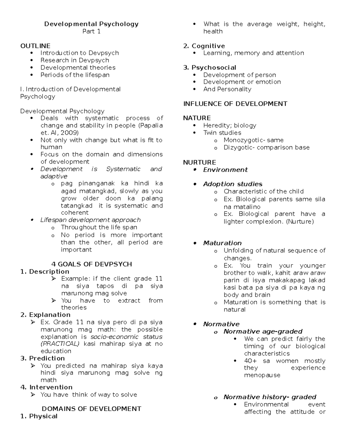 Developmental Psychology part 1 - Developmental Psychology Part 1 ...