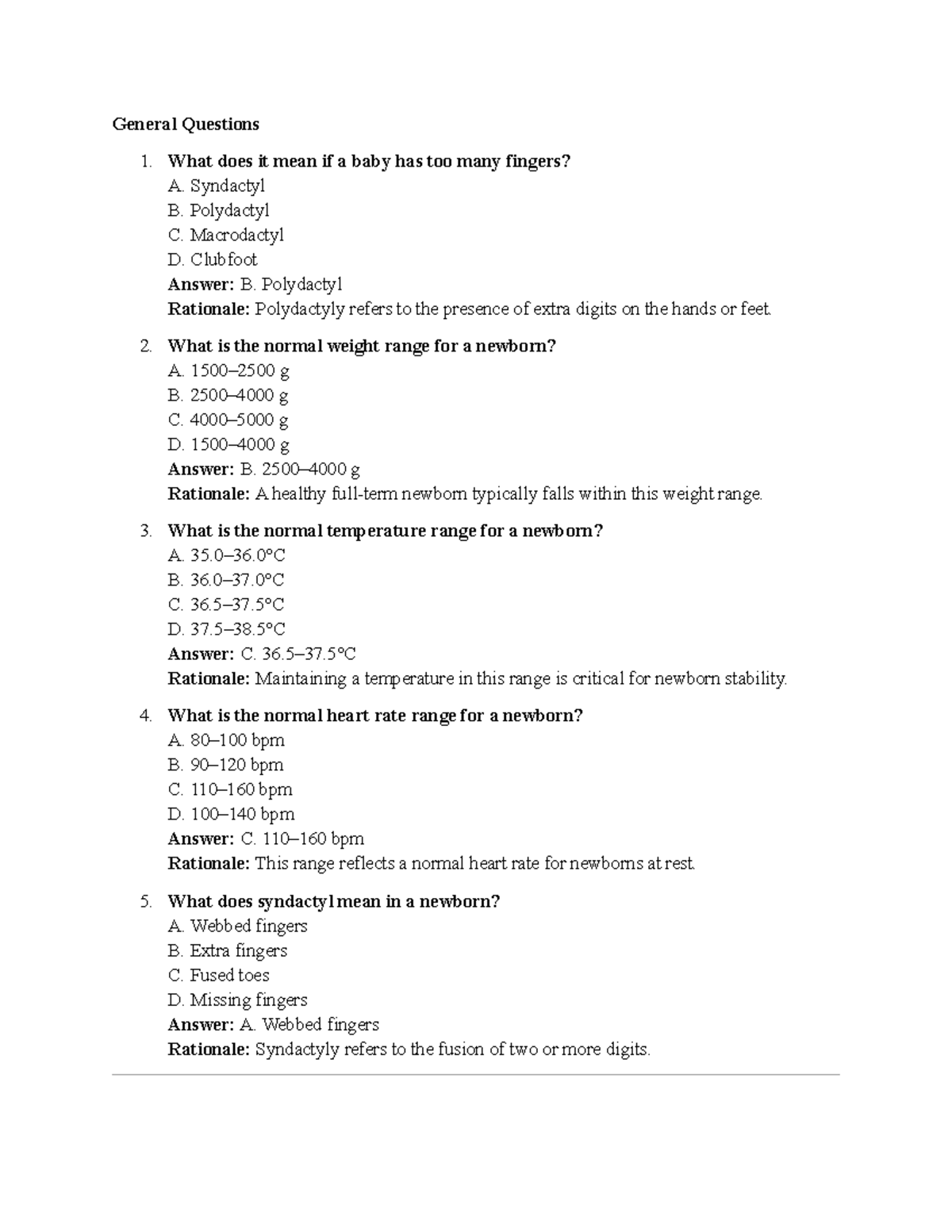 OB Exam 4 practice questions - General Questions 1. What does it mean ...