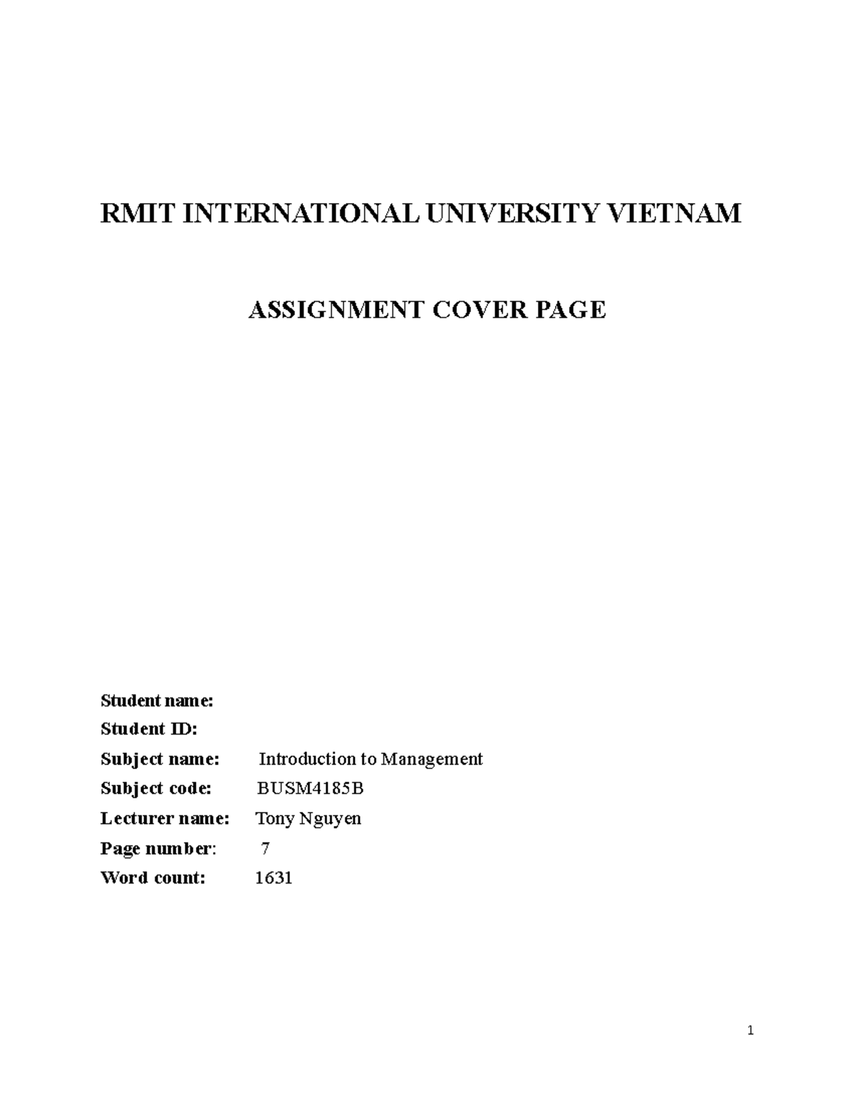 ITM CASE Analysis - RMIT INTERNATIONAL UNIVERSITY VIETNAM ASSIGNMENT ...