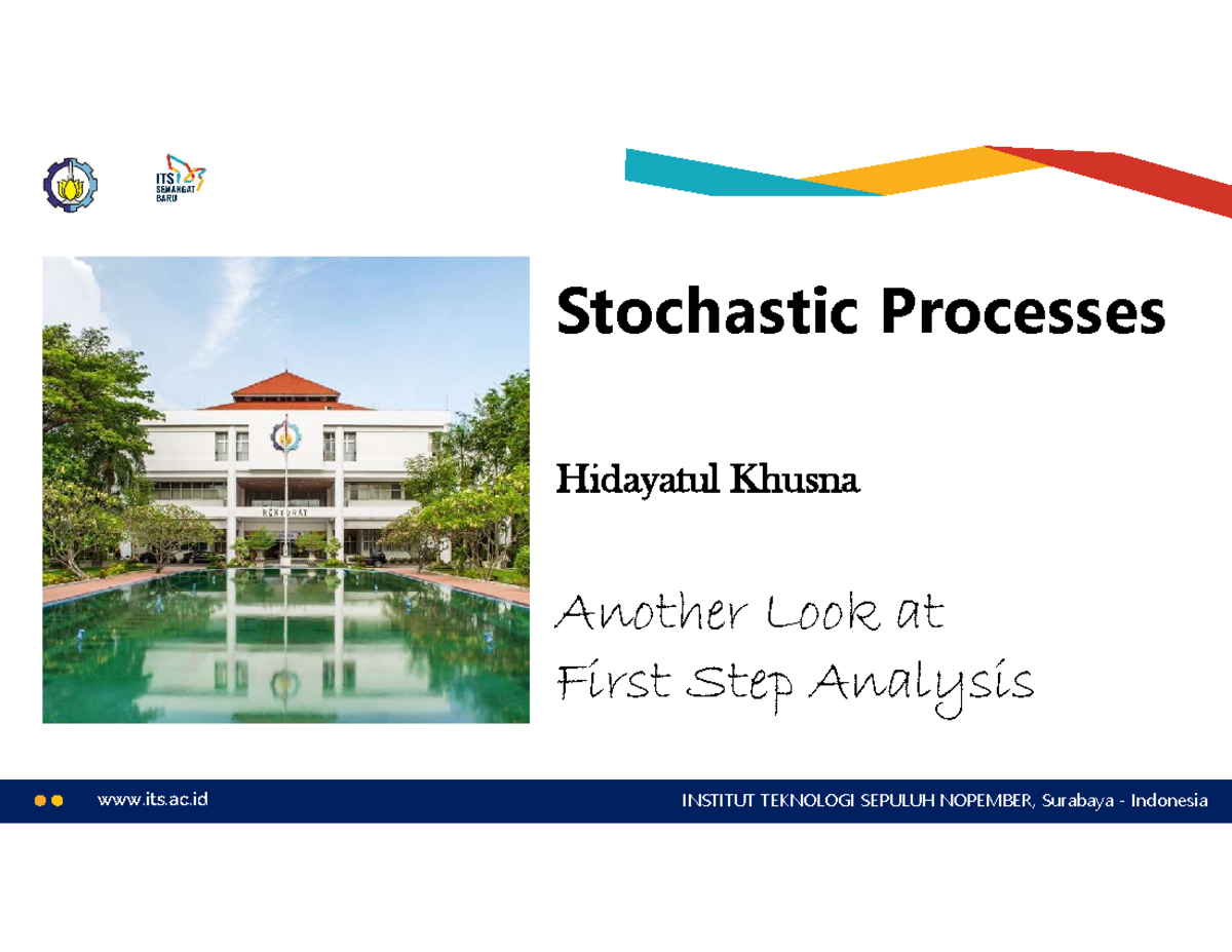 4. Another Look at First Step Analysis - Stochastic Processes Hidayatul ...