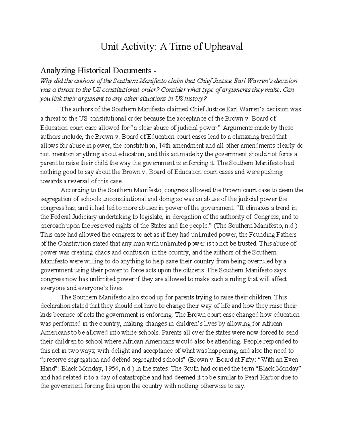 3c59b6a3815a1972ad3cf5b32e1d4c10 - Unit Activity: A Time of Upheaval ...