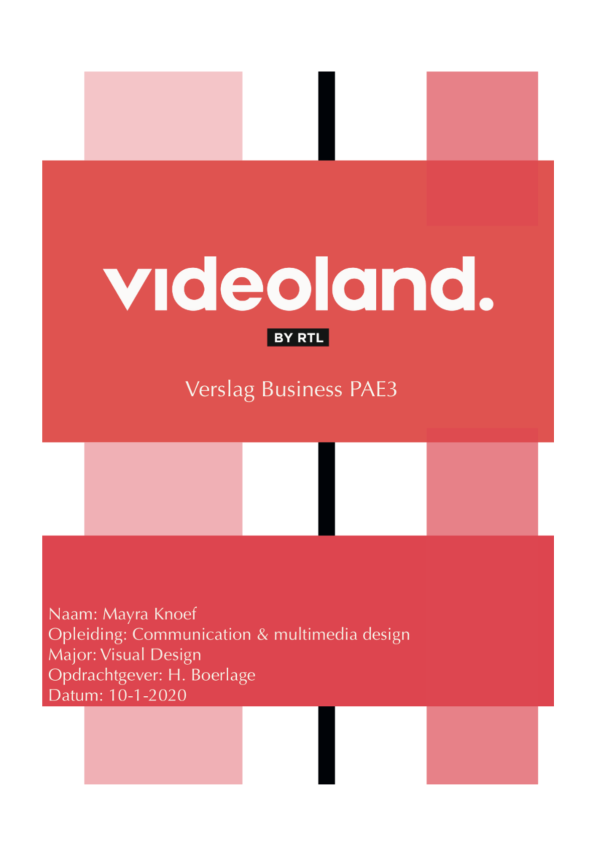 Verslag business af - Cijfer: 7.8 - Titelpagina Titel: Verslag Business ...