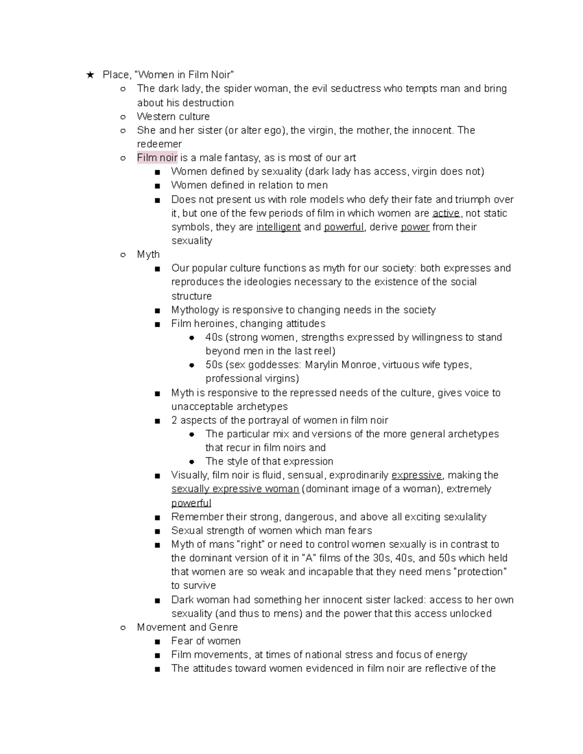Place, “Women in Film Noir” notes - ★ Place, “Women in Film Noir” The ...