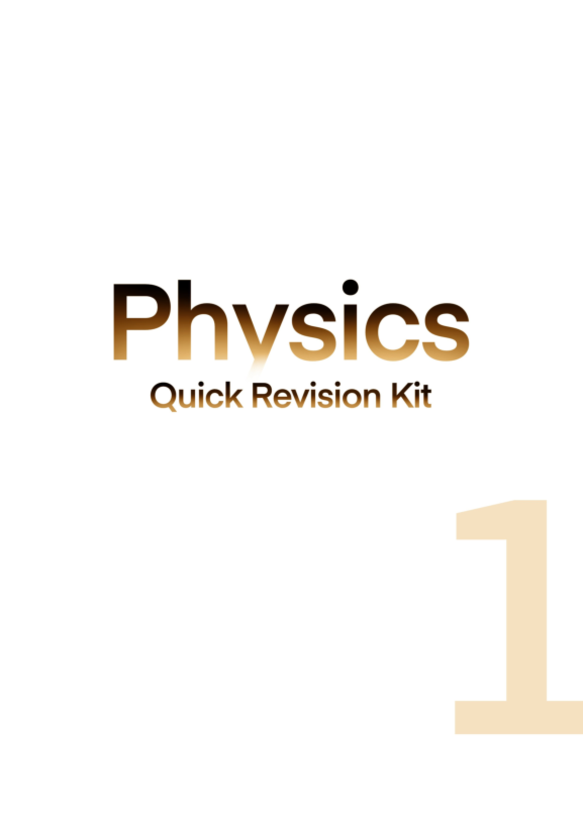 Physics Quick Revision Kit 1 - Ch 1 Temperatureand Thermometers / I. I ...