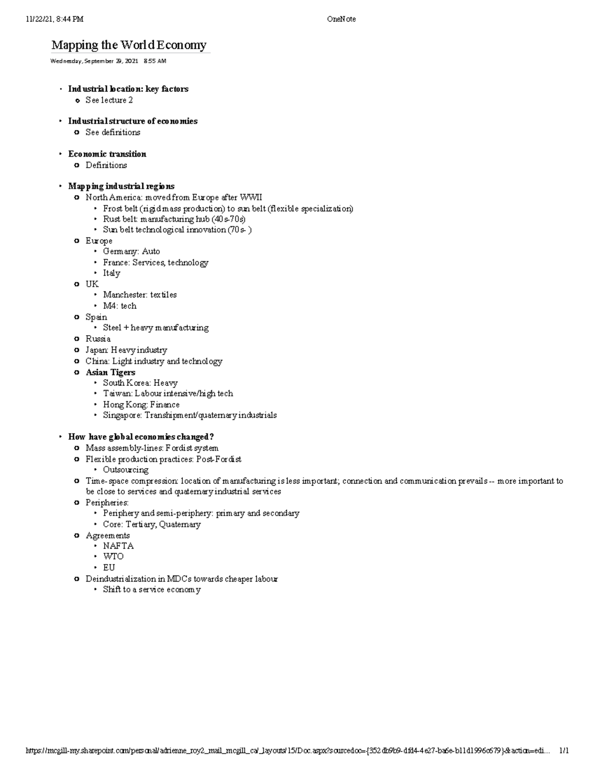 Lecture 4 notes - 11/22/21, 8:44 PM OneNote - Studocu