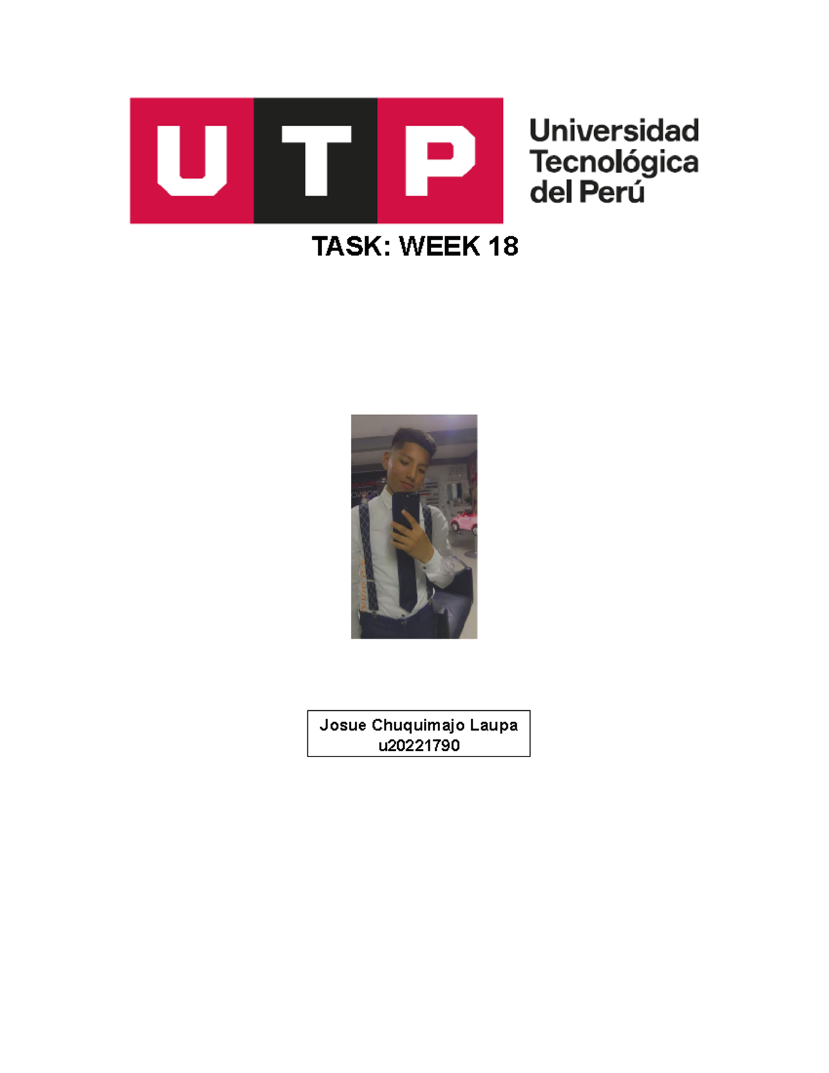 Week 12 Task Assignment Predictions - TASK: WEEK 18 Josue Chuquimajo Laupa u (interviewer) Hello ...