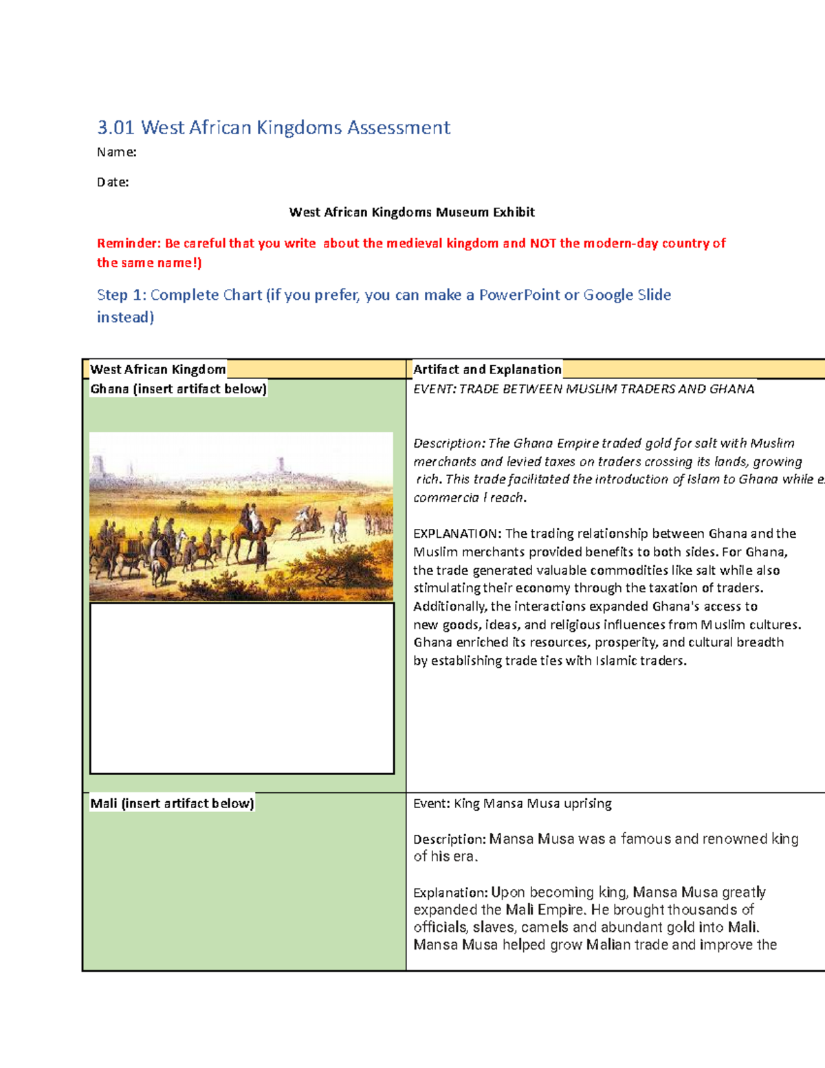 West african kingdoms wh yourname (finished) - 3 West African Kingdoms ...