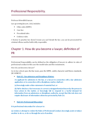 MPRE Cheat Sheet - Attack outline for professional responsibility ...