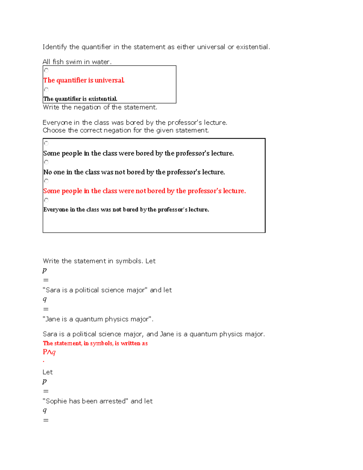 3.1 PART 2 - Statements and Quantifiers - Identify the quantifier in ...