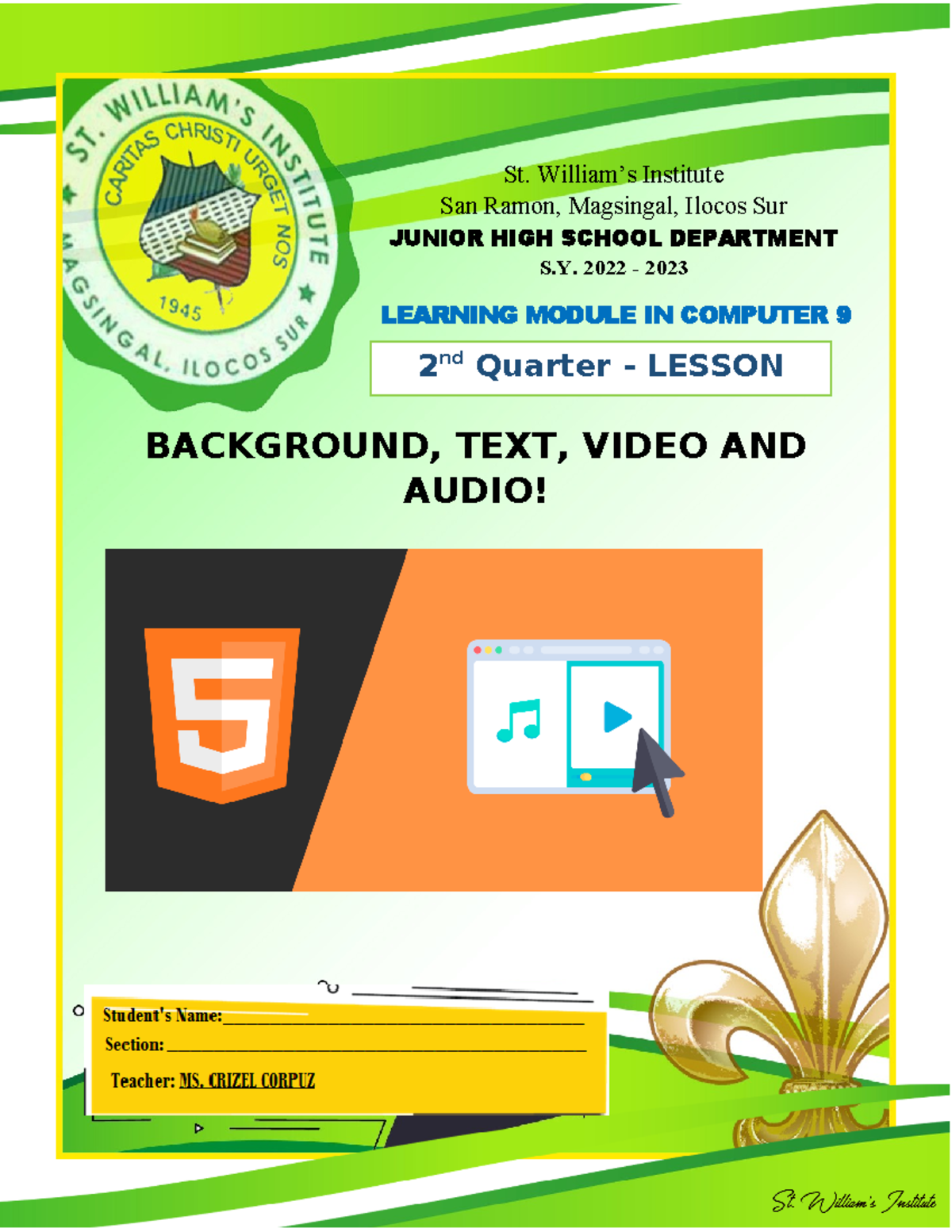 L2 CP9 - 2 nd Quarter - LESSON No. 2 MS. CRIZEL U. CORPUZ BACKGROUND ...